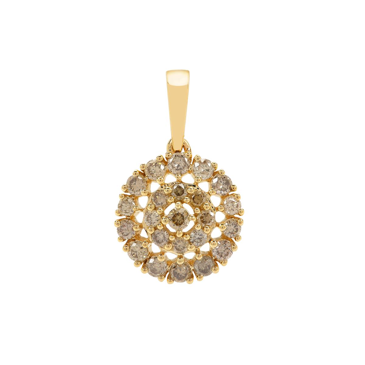 Cape Champagne Diamonds Pendant in 9K Gold 0.35ct | Gemporia