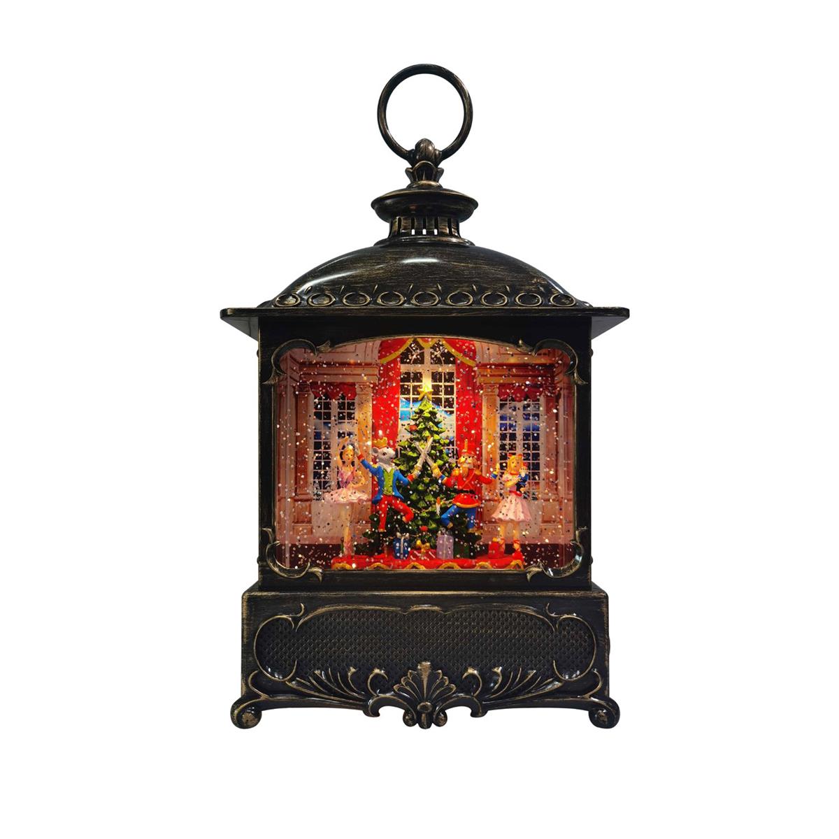 Black LED Water Spinning Lantern - Nutcracker | Gemporia