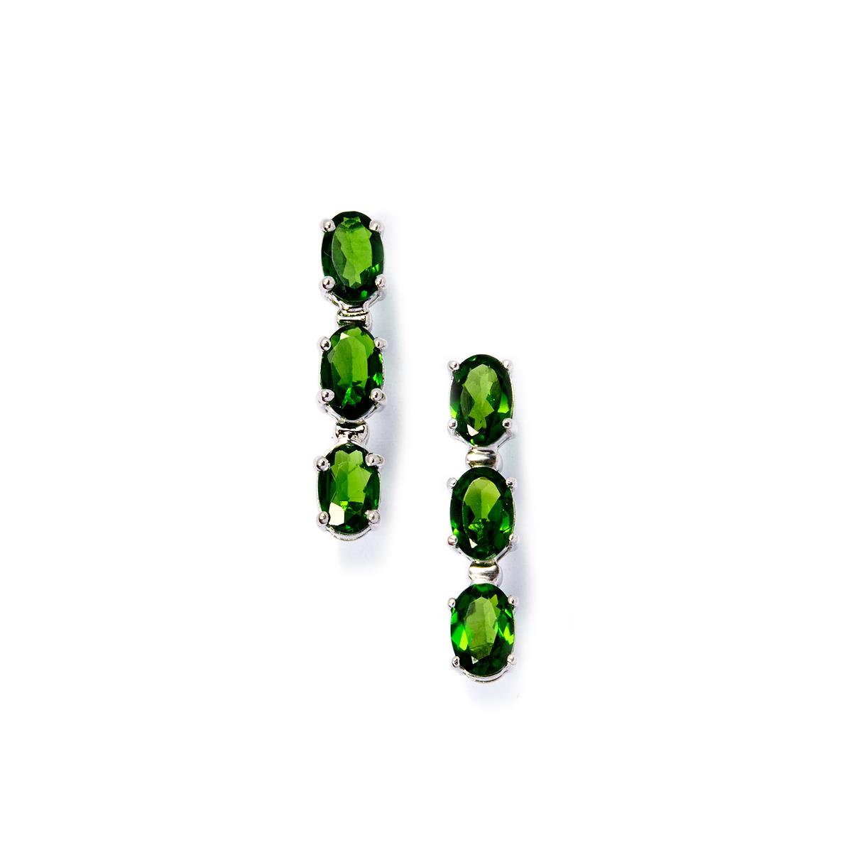 Chrome Diopside Earrings in Sterling Silver 2.85cts | Gemporia