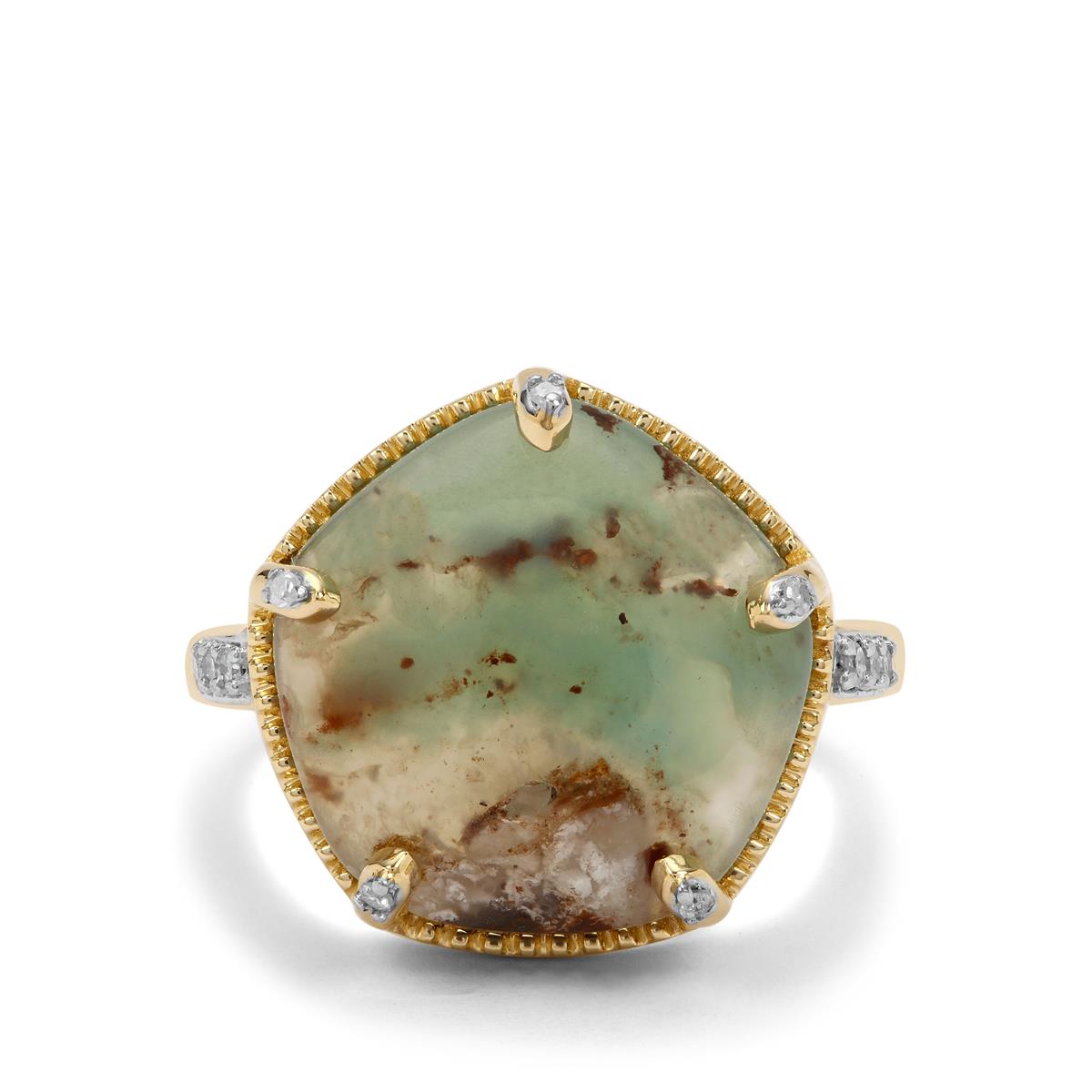 Aquaprase™ Ring with Diamond in Gold Plated Sterling Silver 9.10cts ...