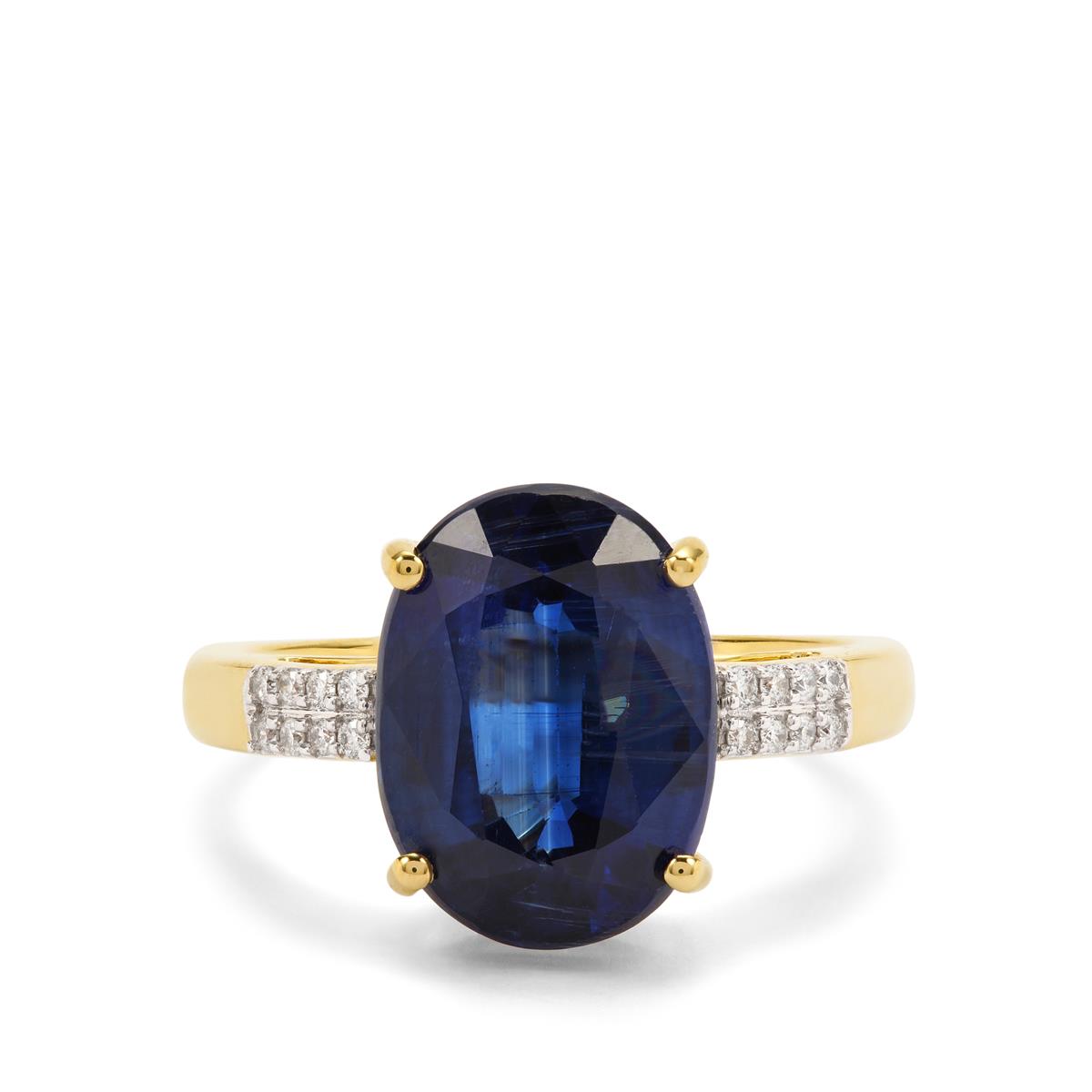 Nilamani Ring with Diamond in 18K Gold 6.10cts | Gemporia