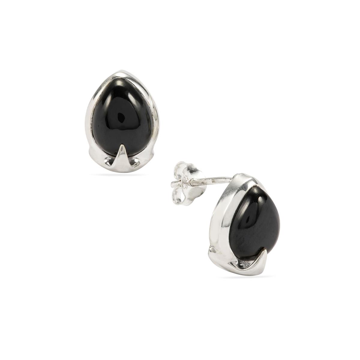 Black Spinel Earrings in Sterling Silver 7.65cts | Gemporia