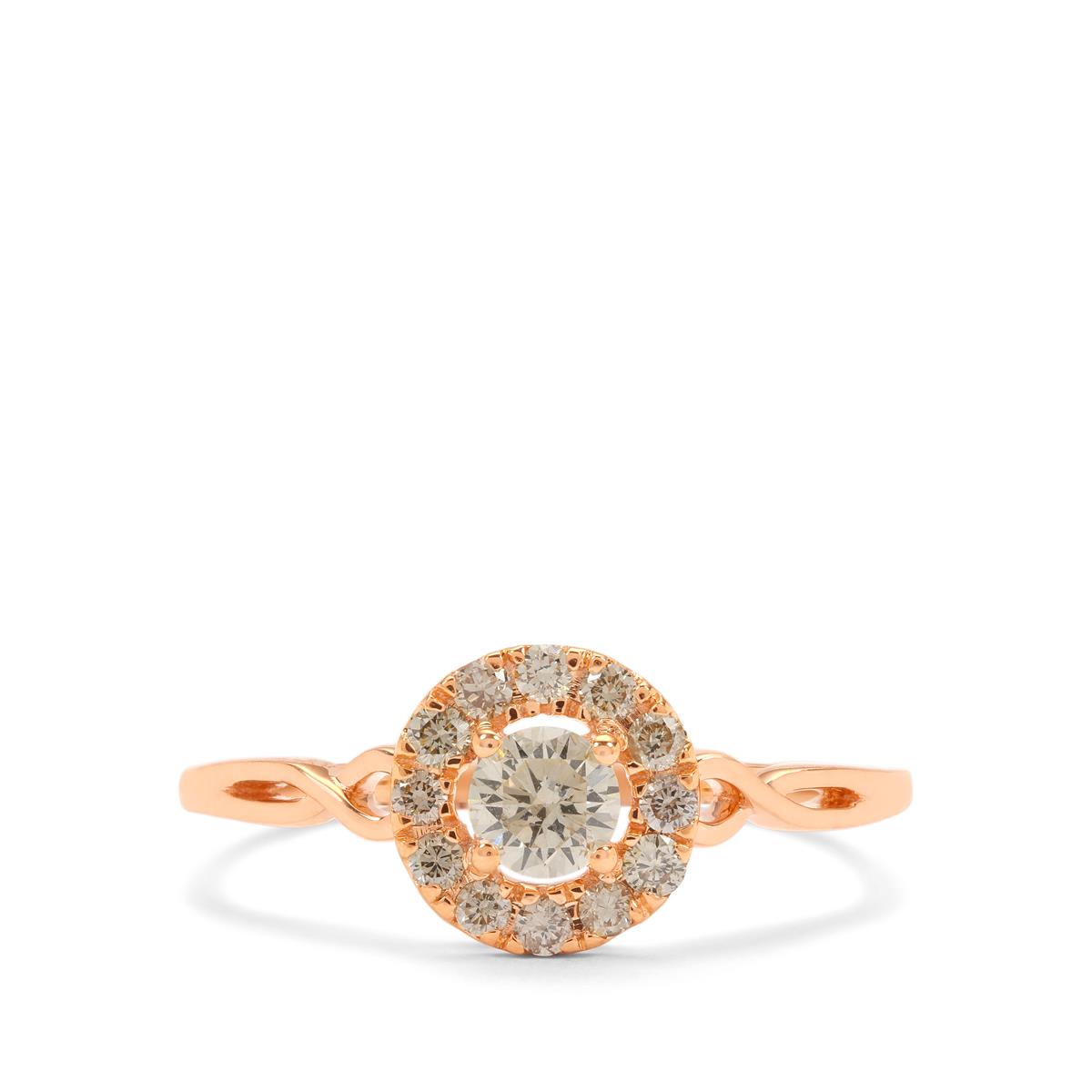 Golden Ivory Diamonds Ring in 9K Rose Gold 0.53ct | Gemporia