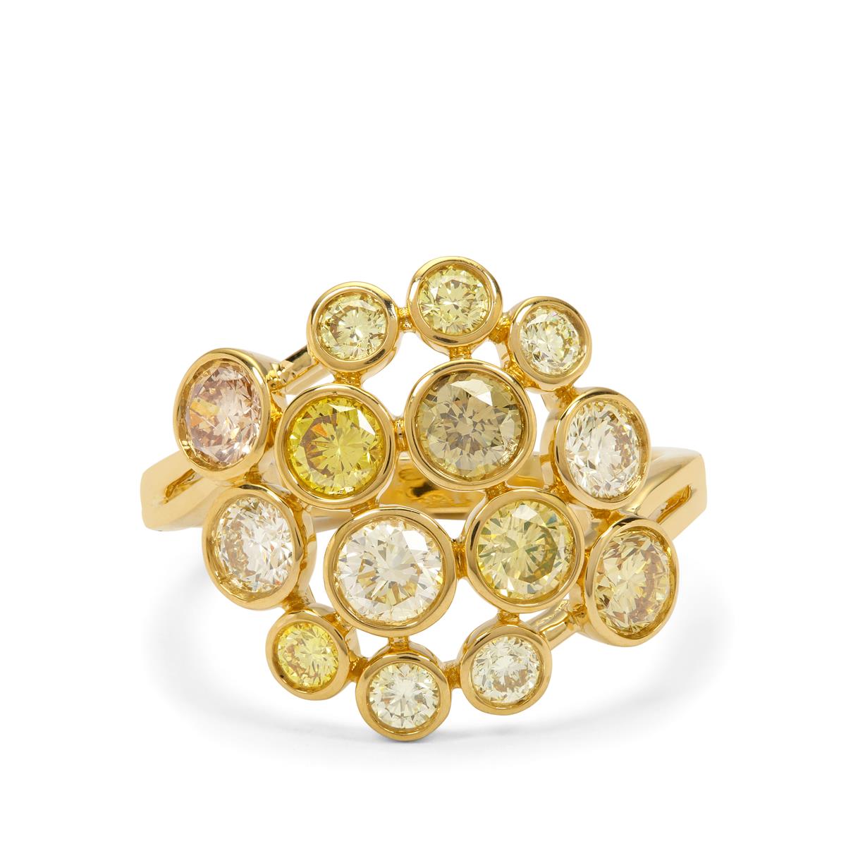 Yellow, Multi-Colour Diamonds Ring in 18K Gold 1.75cts | Gemporia