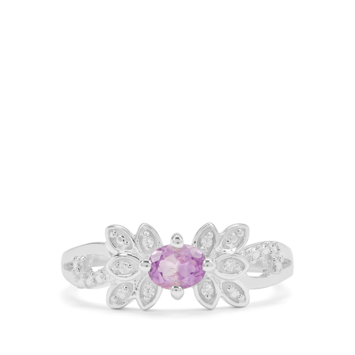Moroccan Amethyst Ring with White Zircon in Sterling Silver 0.35ct ...