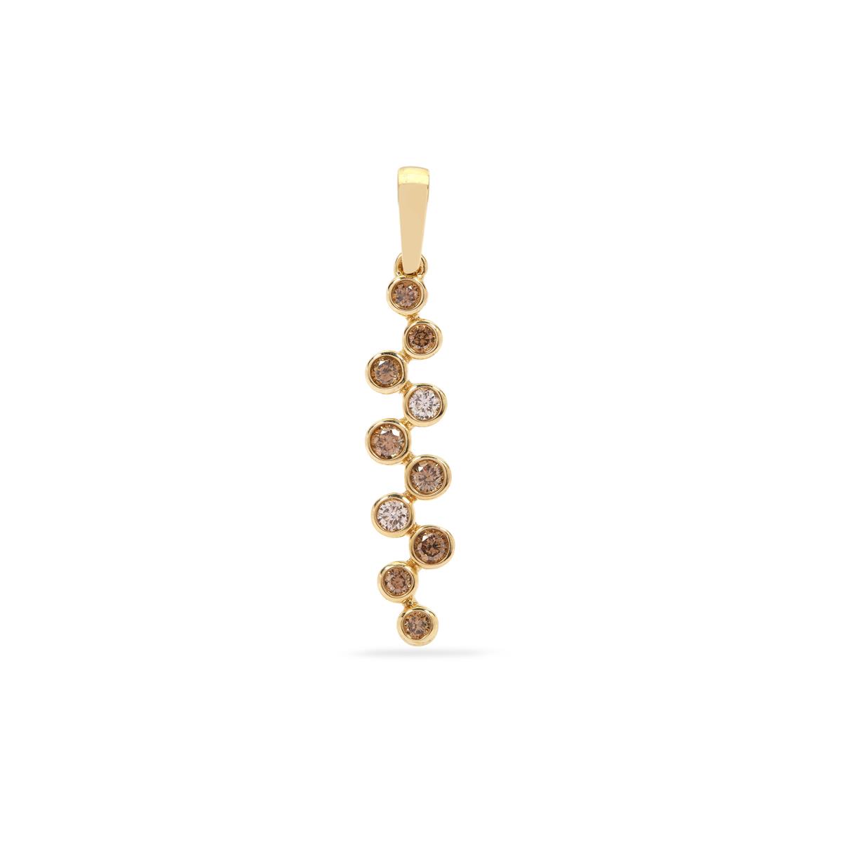 Golden Ivory, Champagne Diamond Pendant in 9K Gold 0.33ct | Gemporia