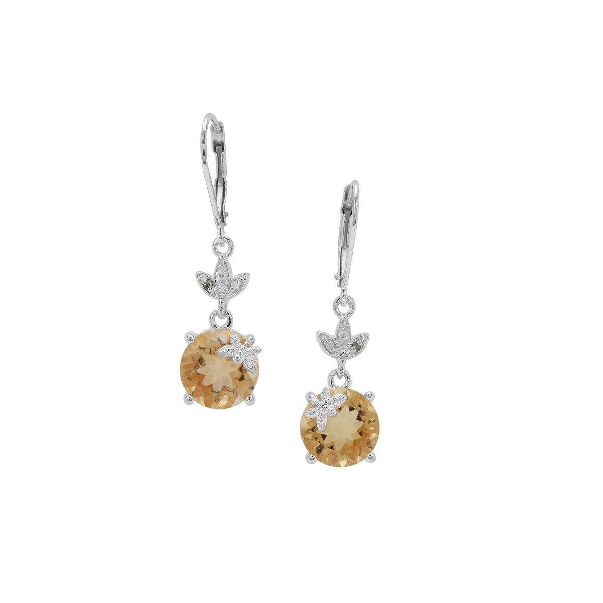 Diamantina Citrine, Green Diamond Earrings with White Diamond in ...