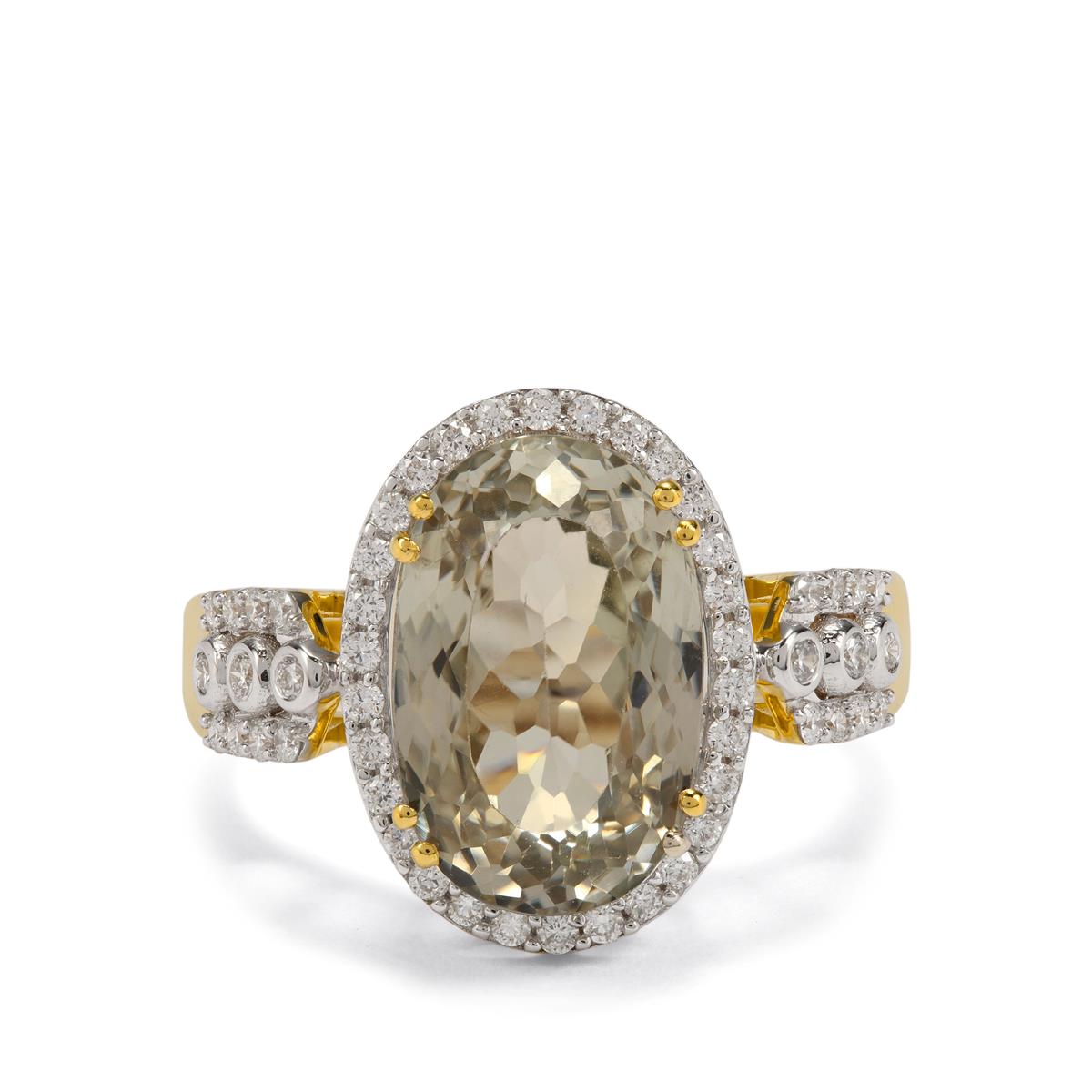 Congo Imperial Tourmaline Ring with Diamond in 18K Gold 6.10cts | Gemporia