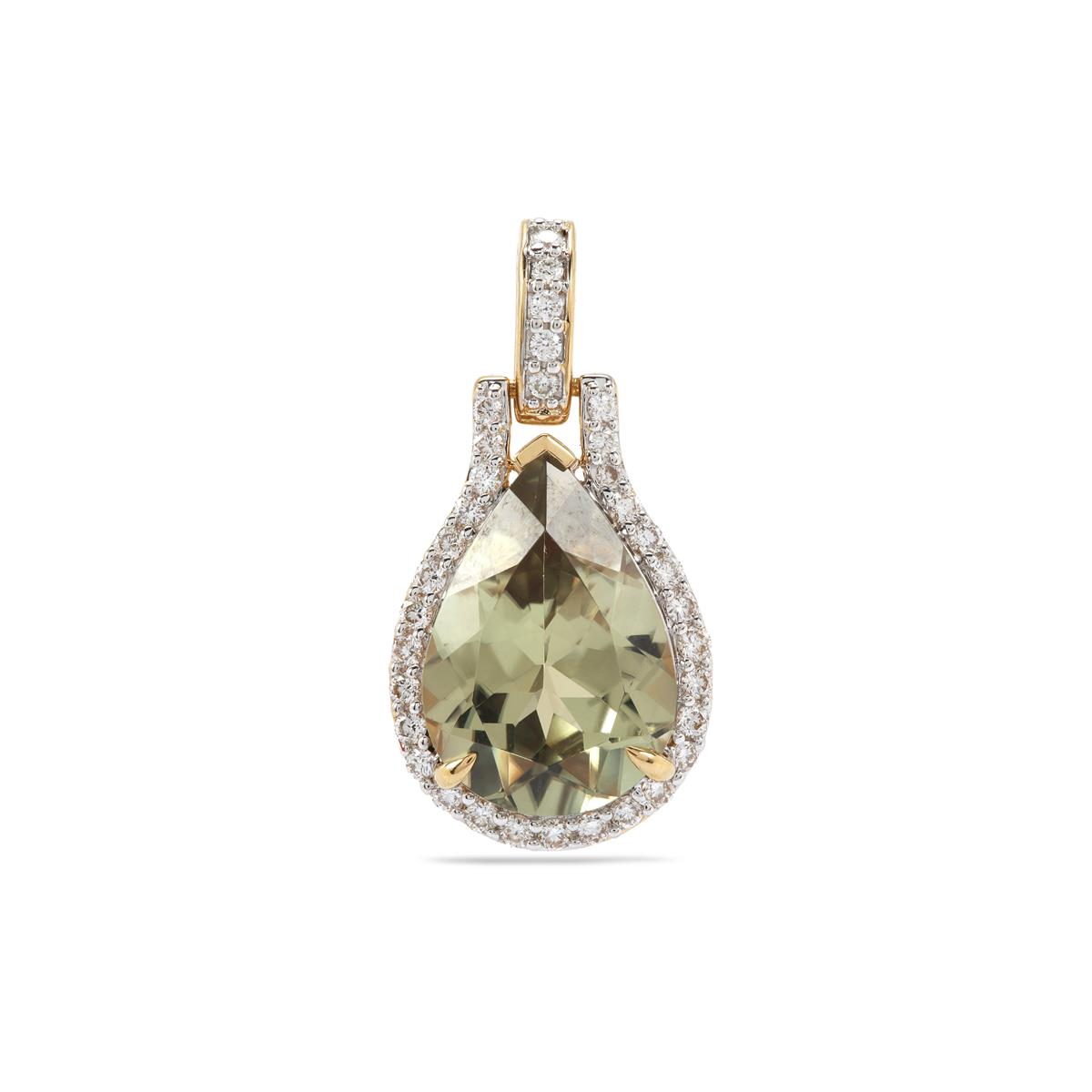Csarite® Pendant with Diamond in 18K Gold 3.56cts | Gemporia