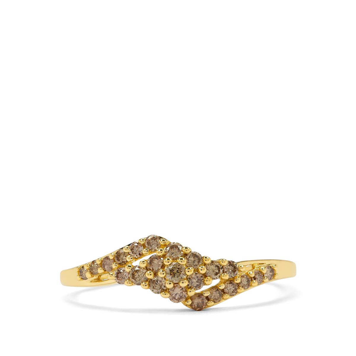 Cape Champagne Diamonds Ring in 9K Gold 0.35ct | Gemporia