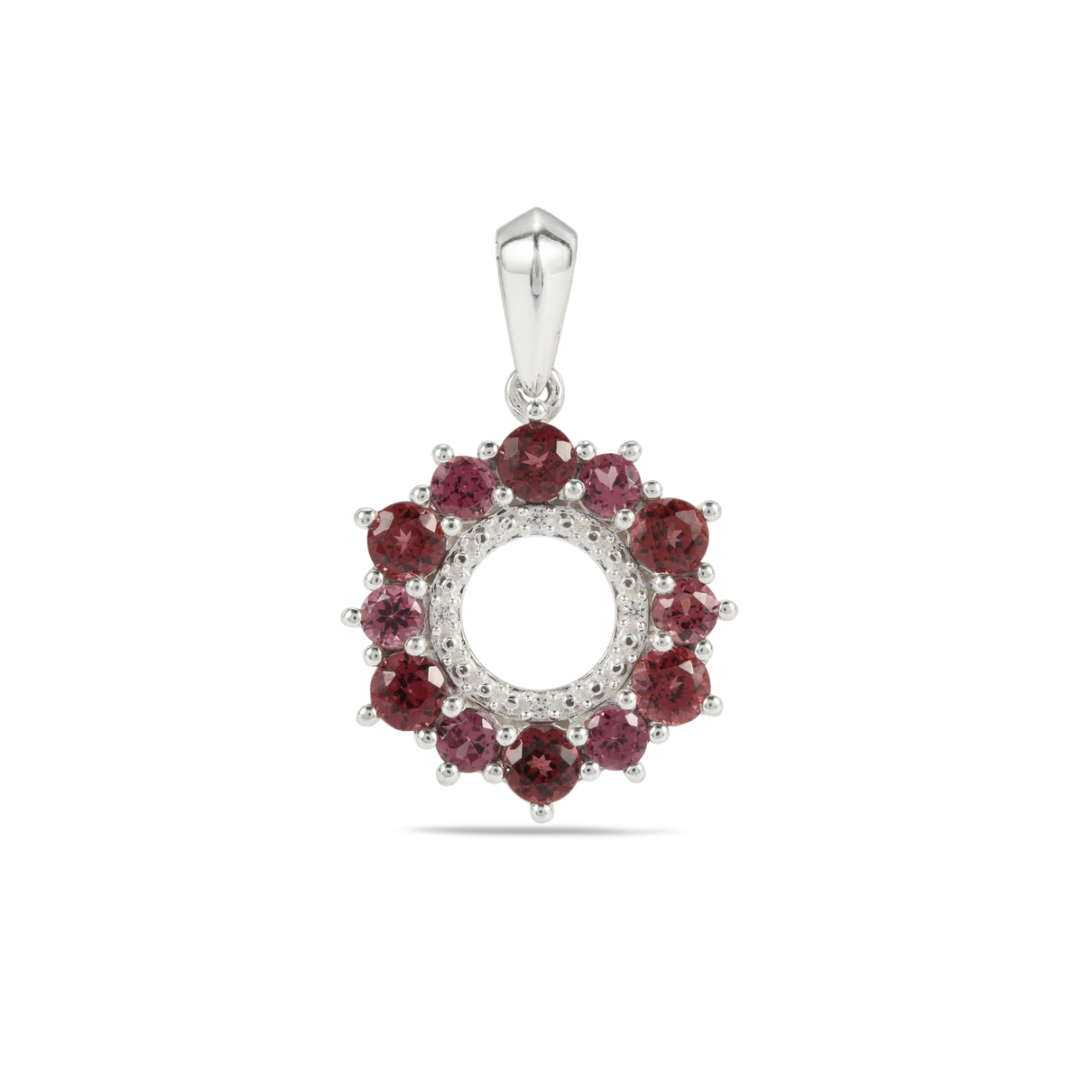 Umbalite Garnet Pendant with White Zircon in Sterling Silver 1.66cts ...