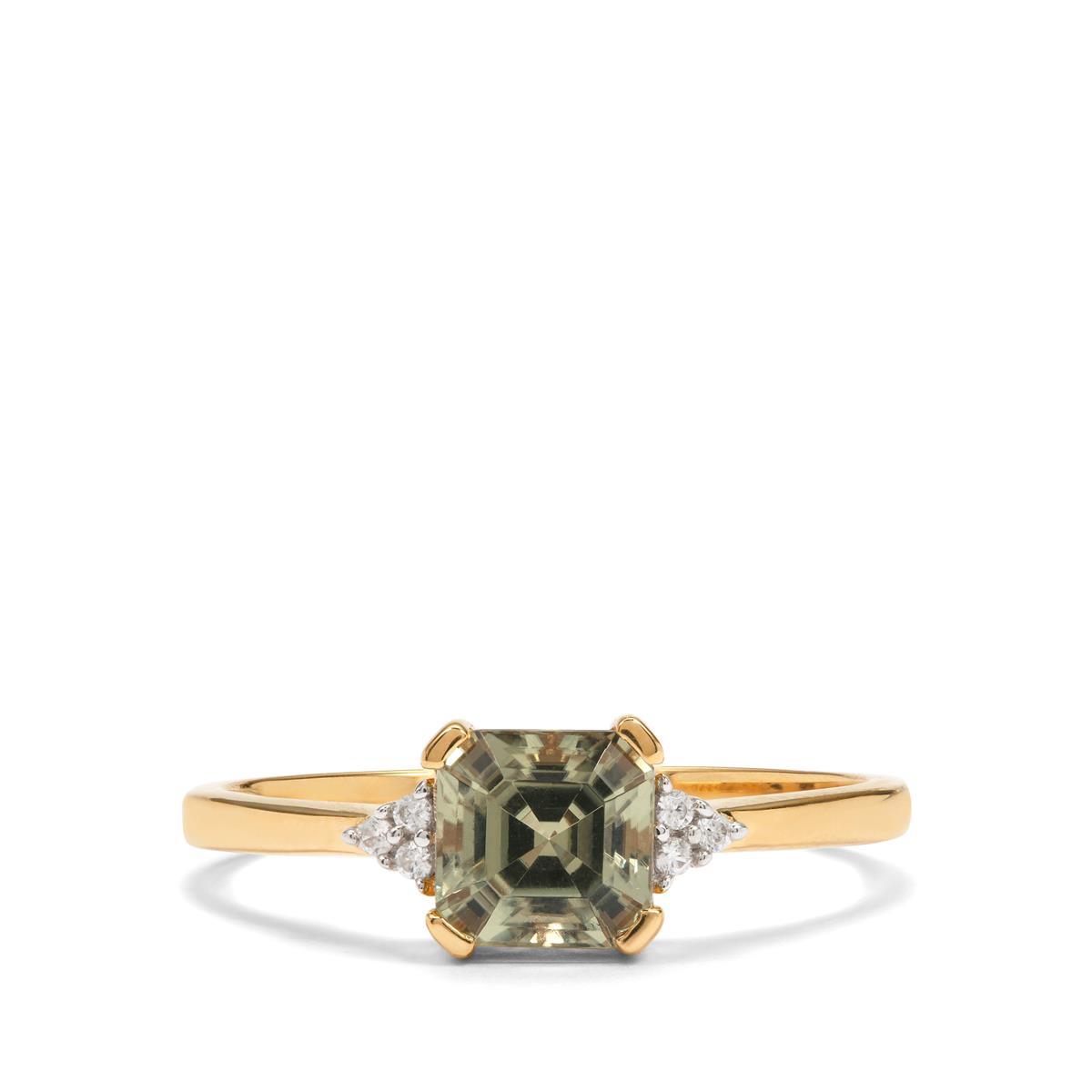 Csarite® Ring with White Zircon in 9K Gold 1.30cts | Gemporia