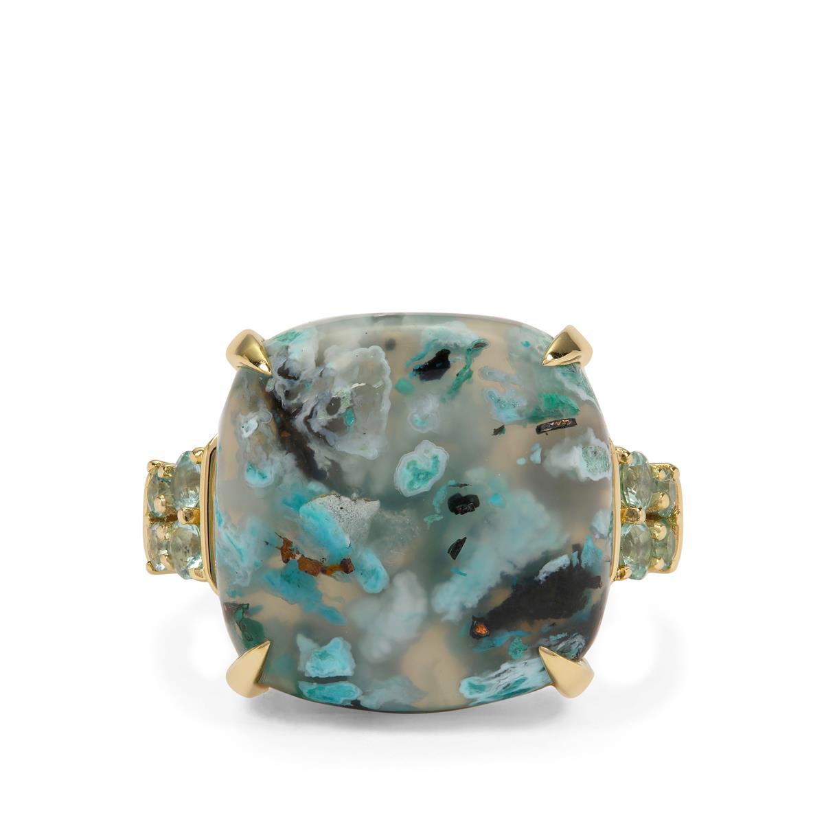 Blue Aquadite Ring with Aquaiba™ Beryl in 9K Gold 15cts | Gemporia