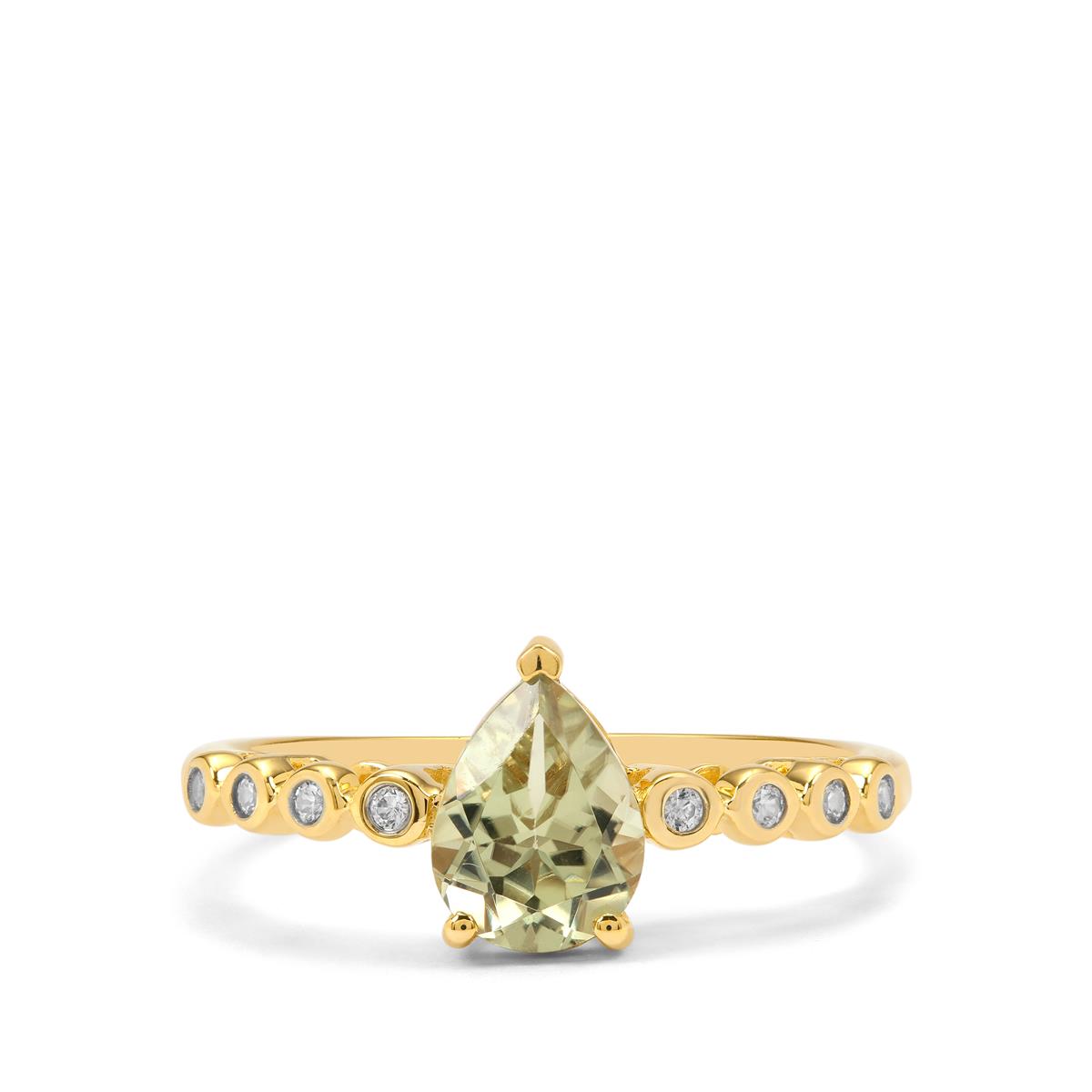 Csarite® Ring with White Zircon in 9K Gold 1.25cts | Gemporia