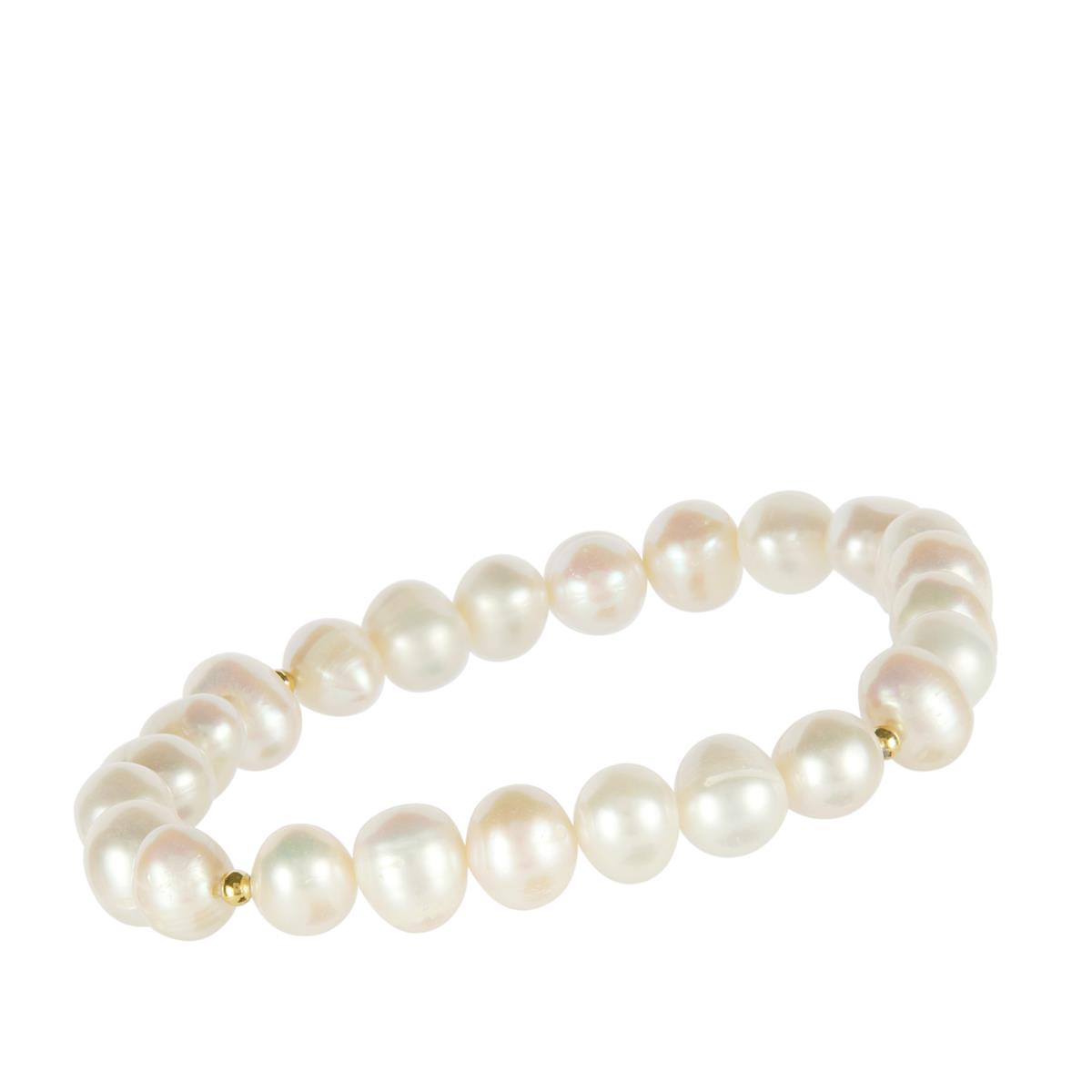 Freshwater Cultured Pearl Stretchable Bracelet in Sterling Silver ...