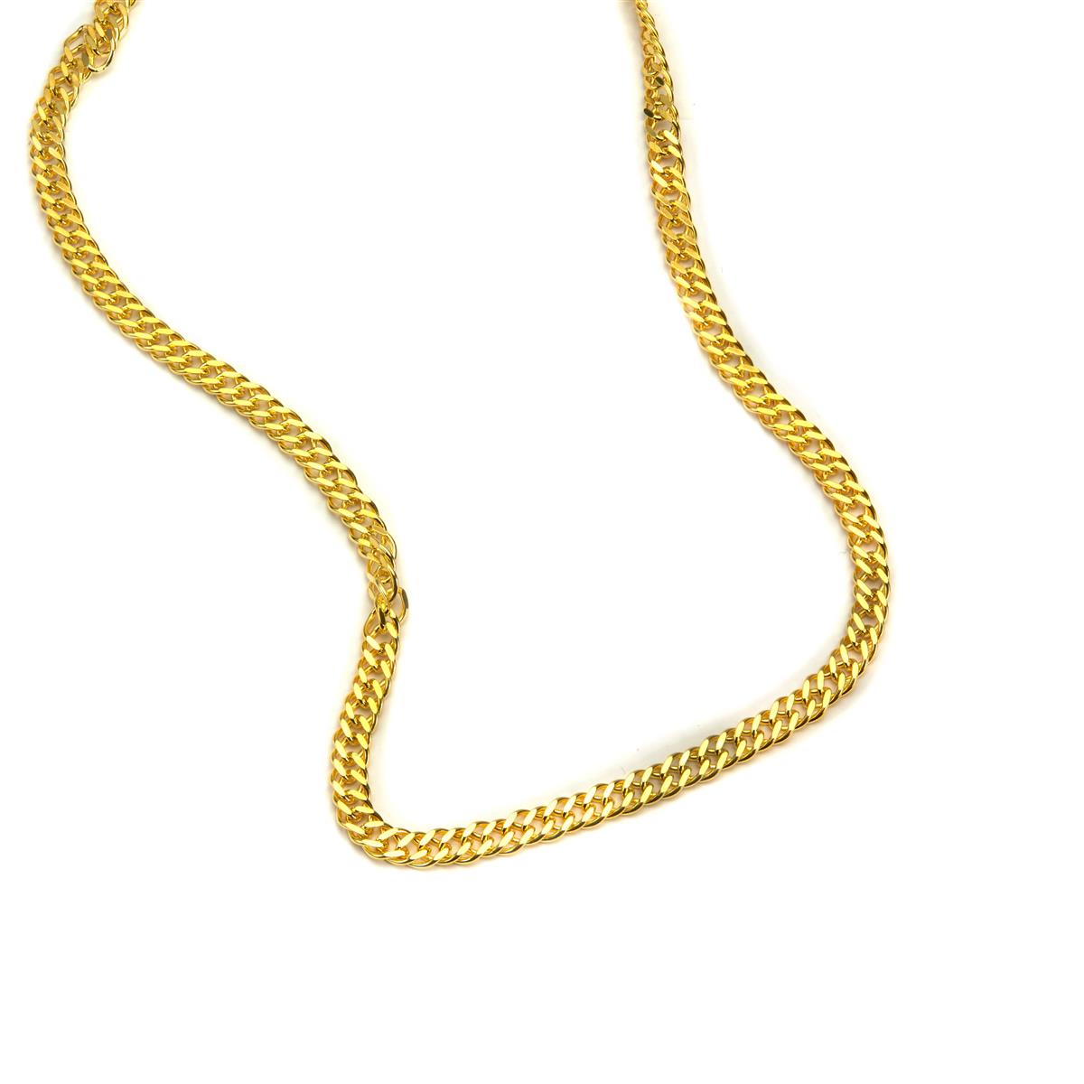 18 Gold Plated Sterling Silver Classico Double Curb Chain 13.10g | Gemporia