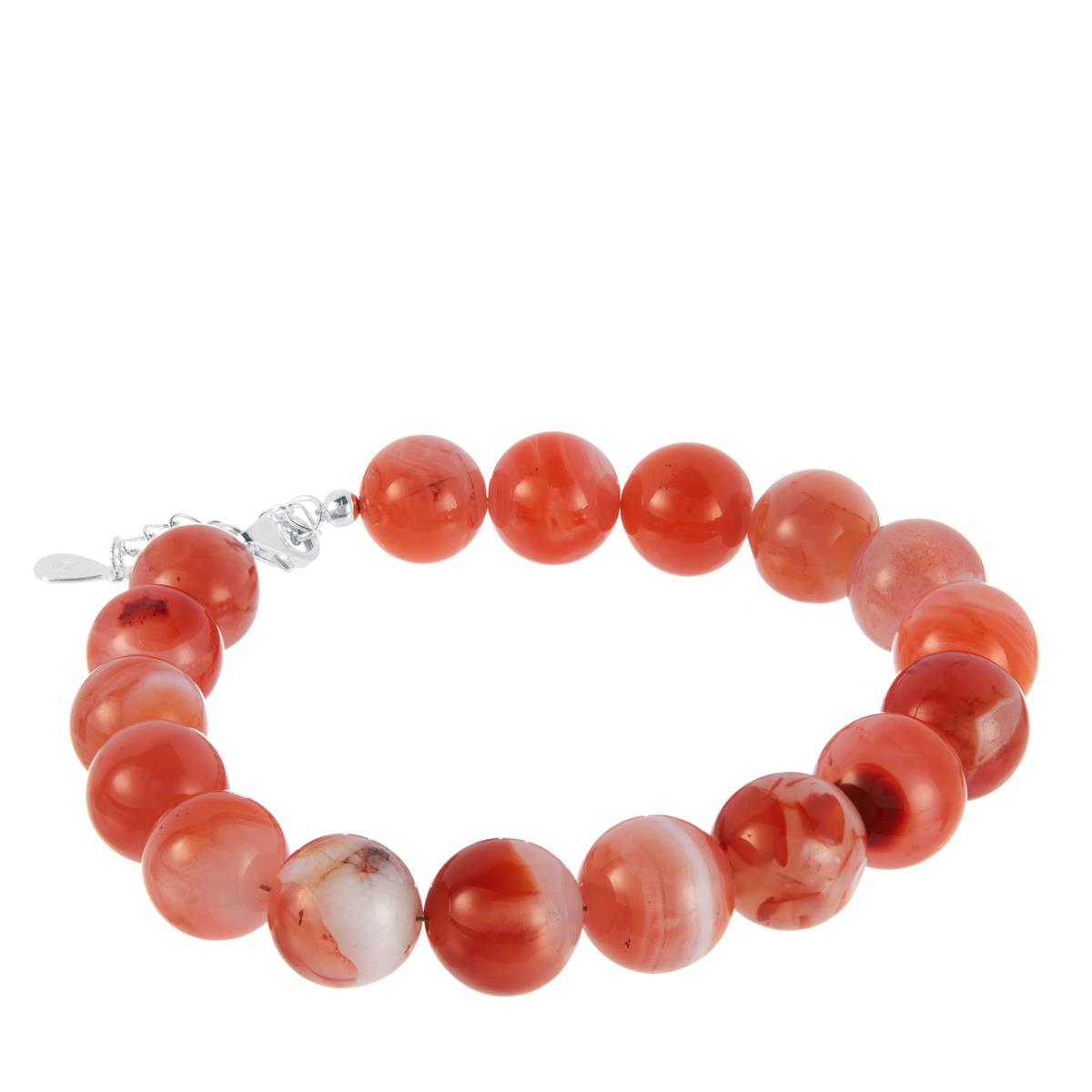 Nanhong Agate Bracelet in Sterling Silver 130cts | Gemporia