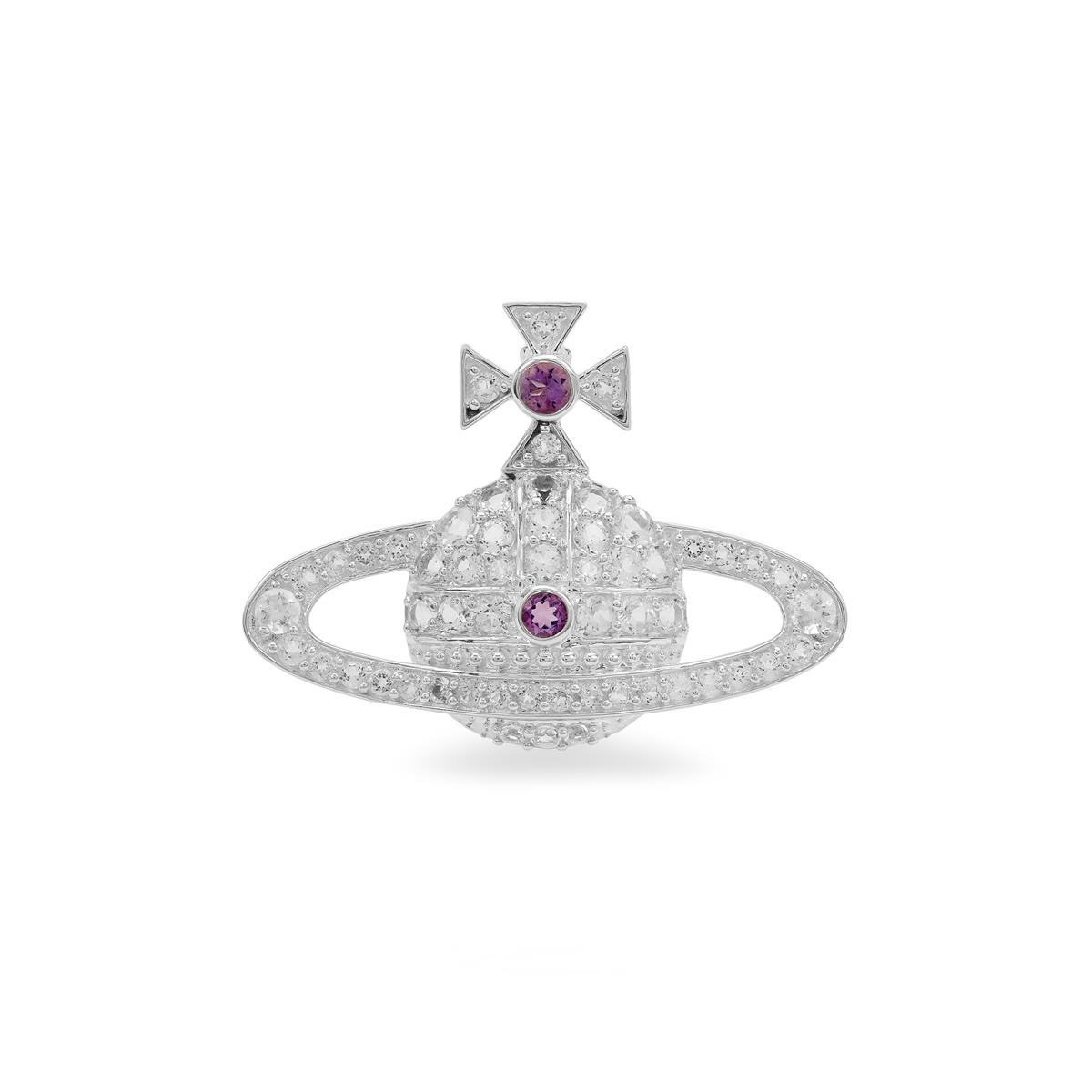 The Royal Orb Ametista Amethyst & White Topaz Sterling Silver Brooch ...
