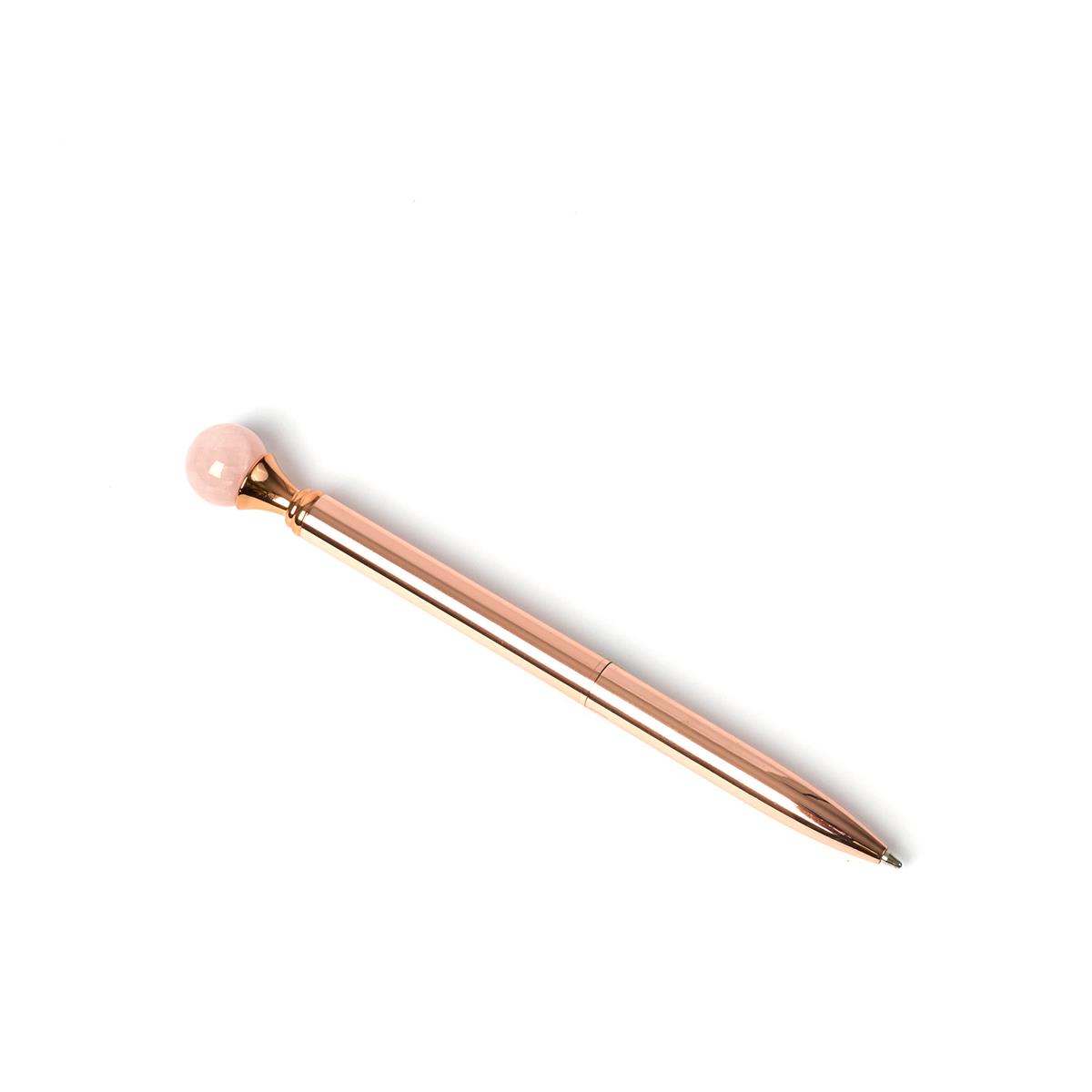 Kimbie Rose Quartz Pen in Velvet Pouch 20cts | Gemporia
