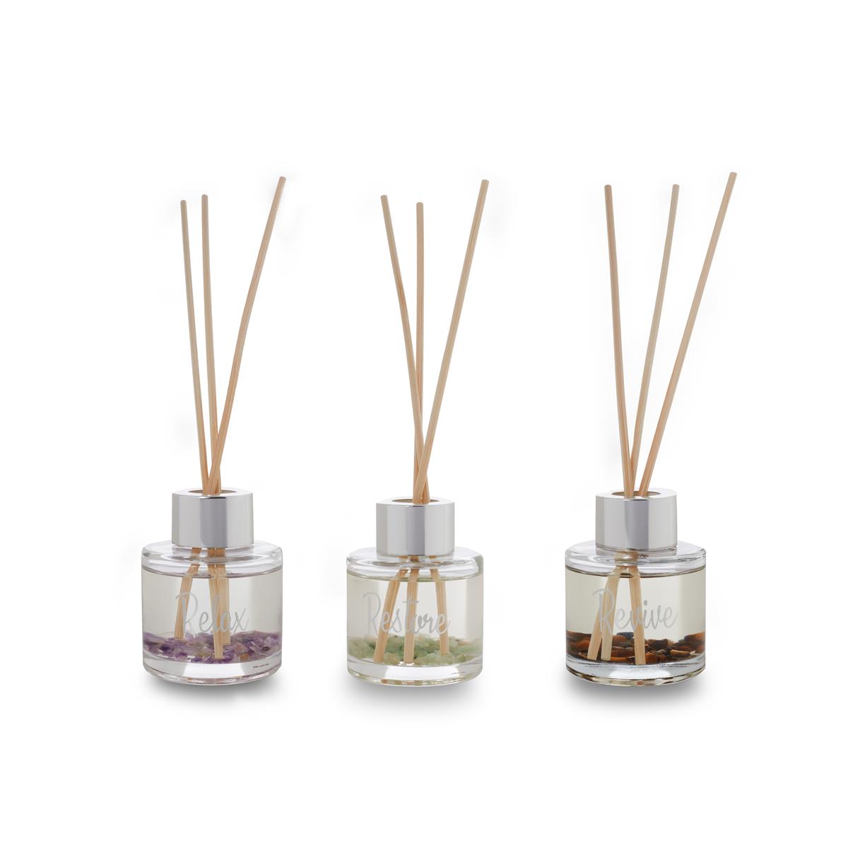 Gem Auras Set of 3 Emotions Reed Diffusers with Gemstones ATGW 60cts ...