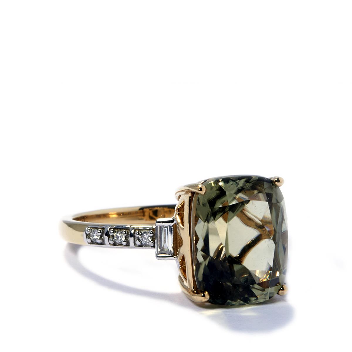 Csarite & Diamond 18k Gold Ring MTGW 4.69cts | Gemporia