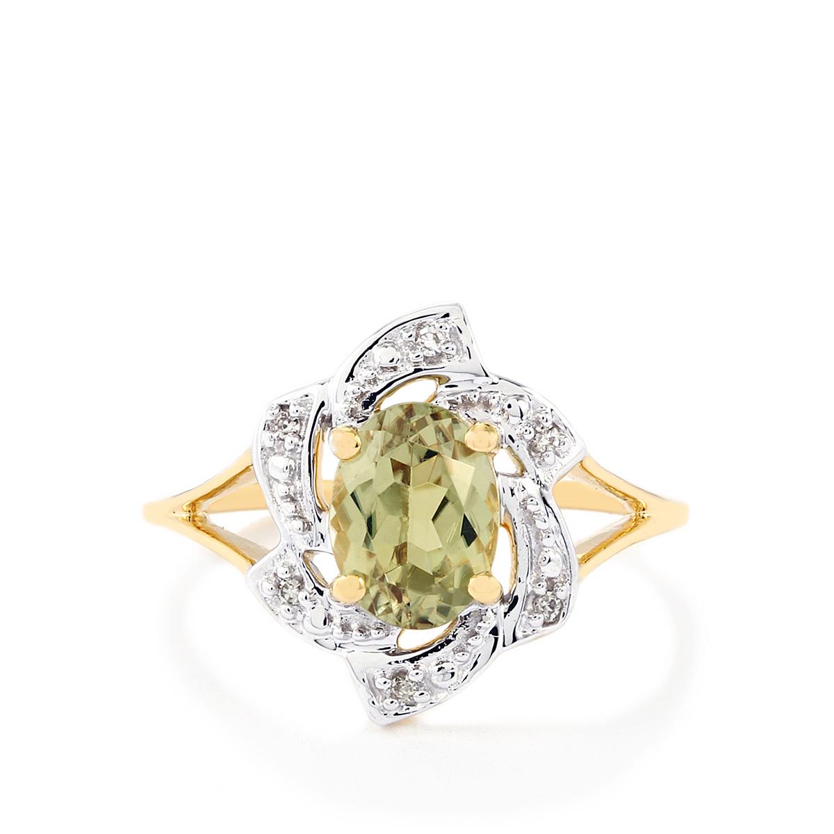Csarite® & Diamond 9K Gold Ring ATGW 1.42cts | Gemporia