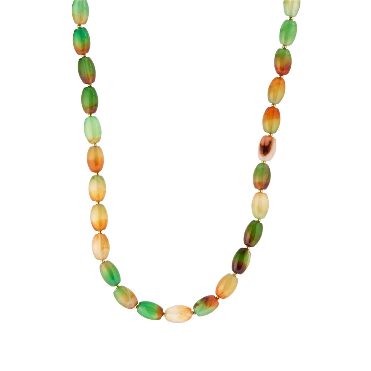 Watermelon Agate Necklace in Gold Tone Sterling Silver 180cts | Gemporia