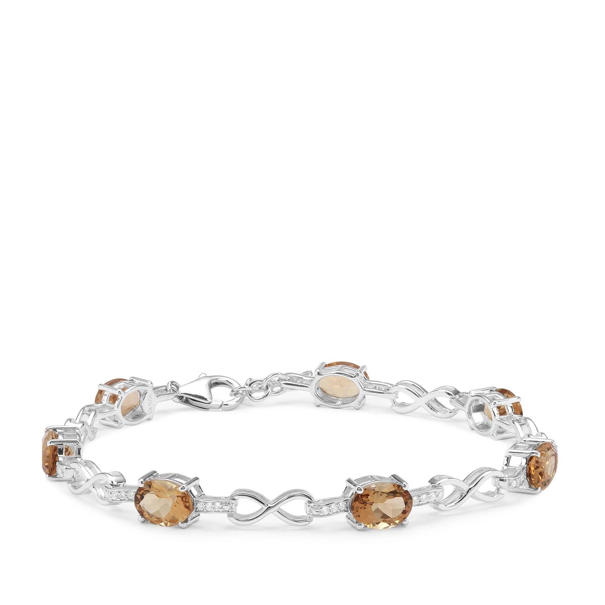 Scapolite Bracelet with White Zircon in Sterling Silver 7.83cts | Gemporia