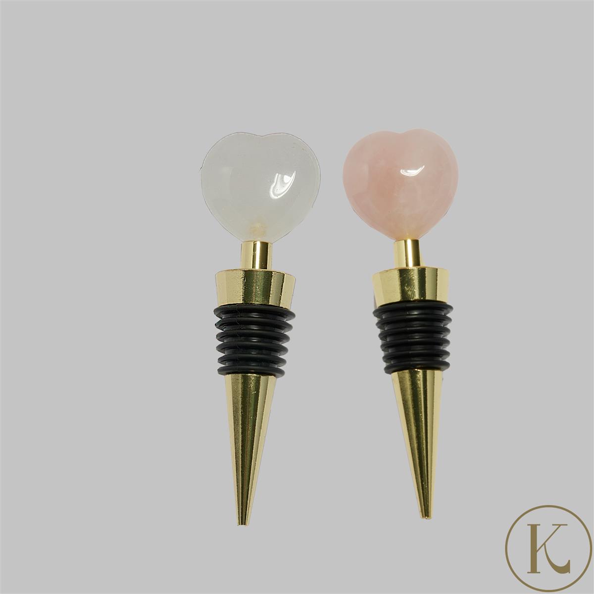 Kimbie Home Heart Bottle Stopper - Available in Rose Quartz & Clear ...