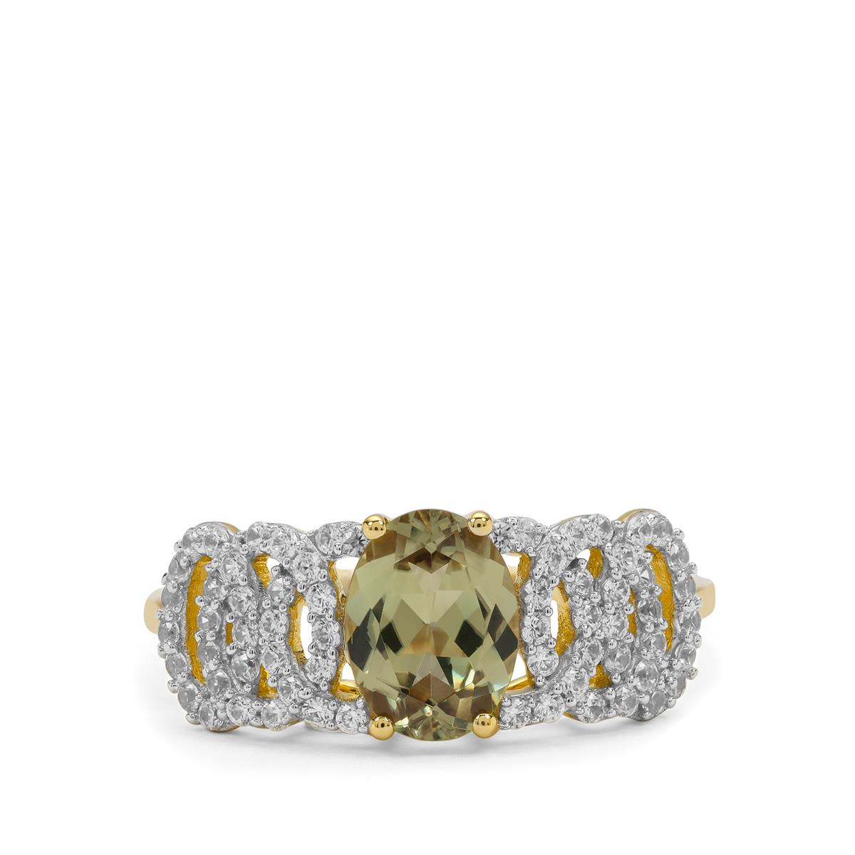 'Princess Anastasia' Csarite® Ring with White Zircon in 9K Gold 1.95cts ...