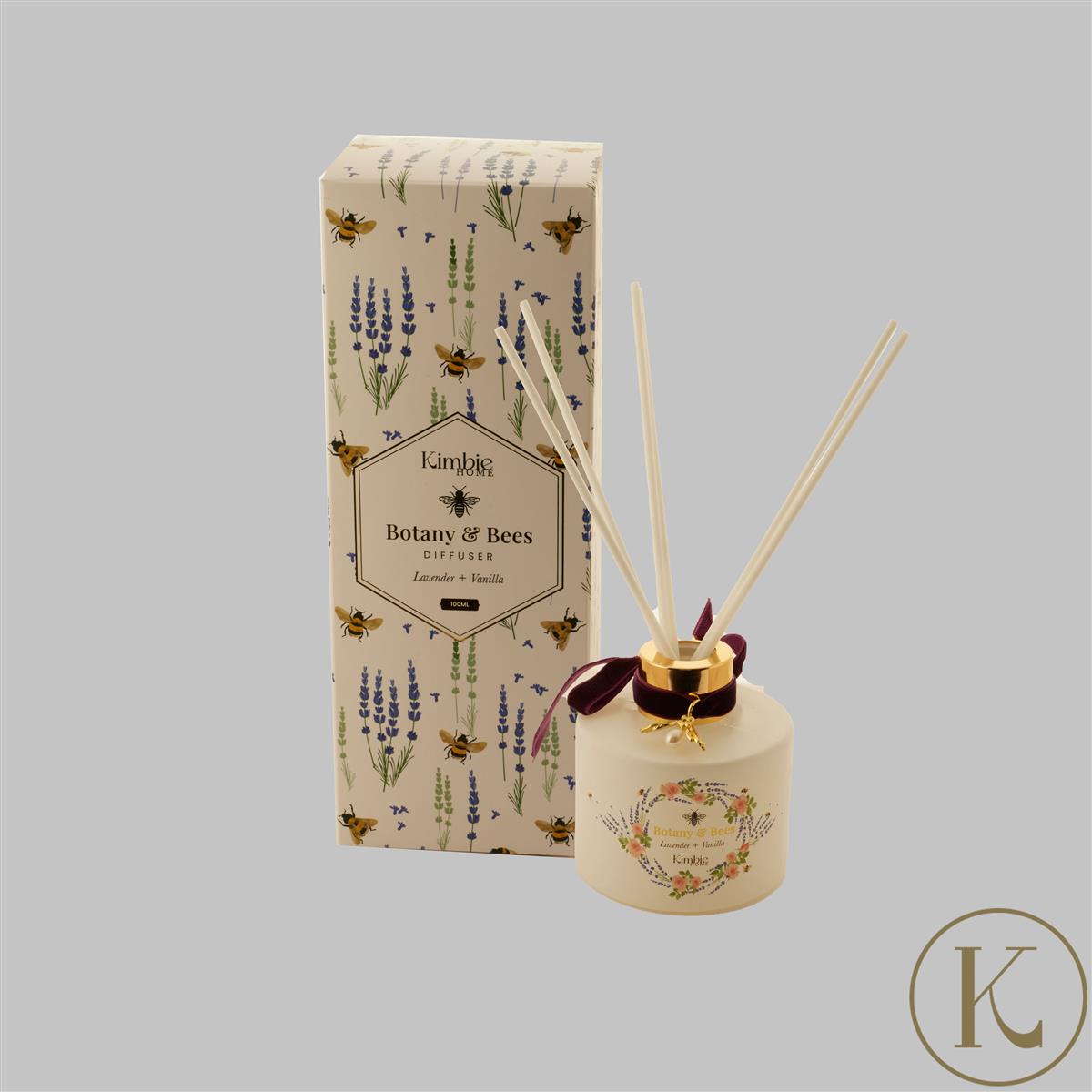 Kimbie Home Botany & Bees 100ml Diffuser With Bee Pearl Charm | Gemporia