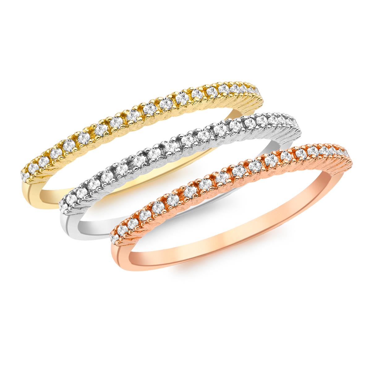 Triple Stacker Diamond Ring in 9K Gold | Gemporia