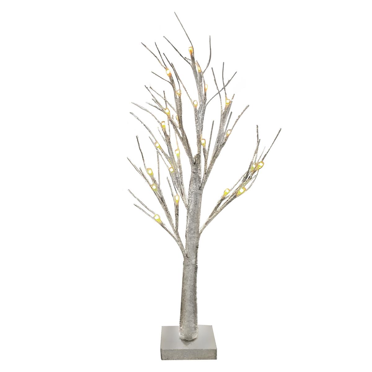 Gem Auras Silver LED Decorative Tree with 24 lights - 60cm | Gemporia