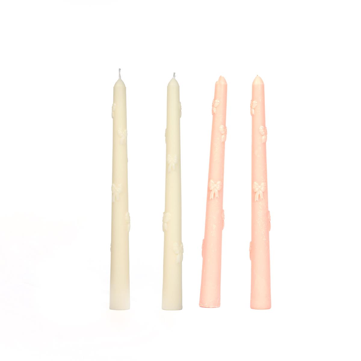 Kimbie Home 'Bowtique' Bow Embossed 2 x Soy Taper Candles (100g ...