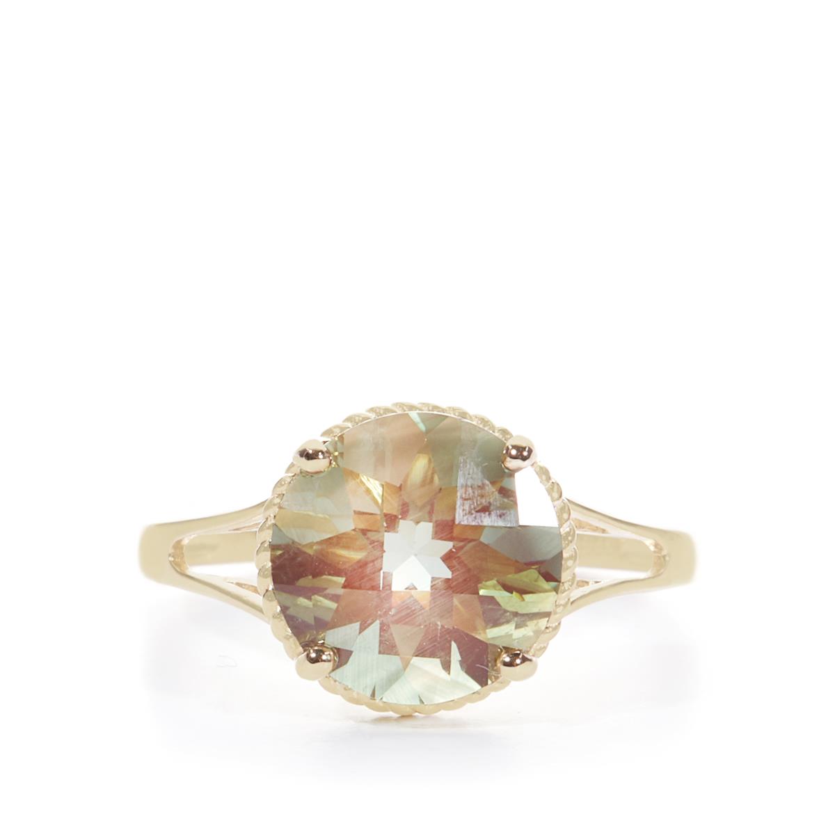 Green Andesine Ring in 9K Gold 3.30cts | Gemporia