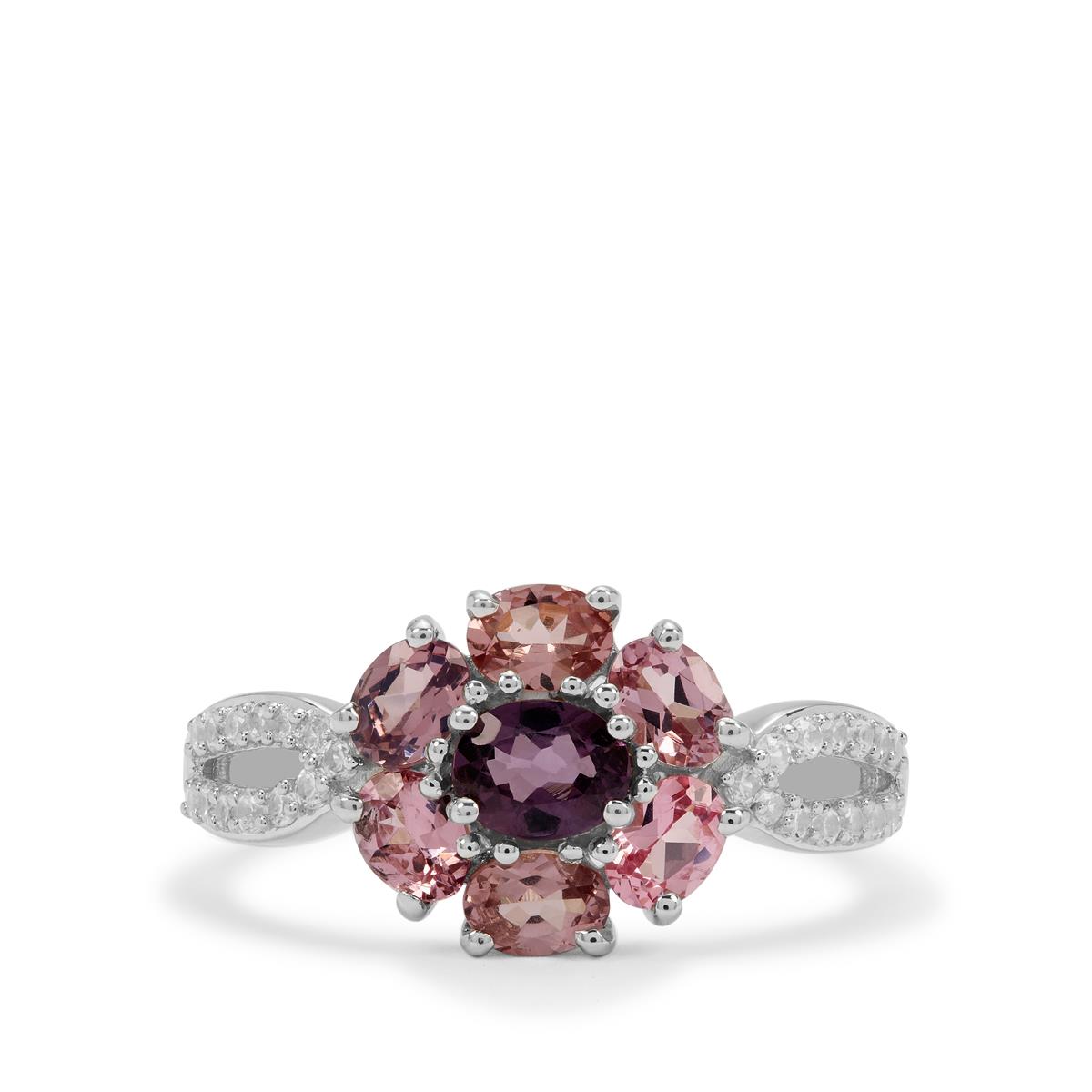 Mahenge Purple Spinel Ring with White Zircon in Sterling Silver 1.80cts ...
