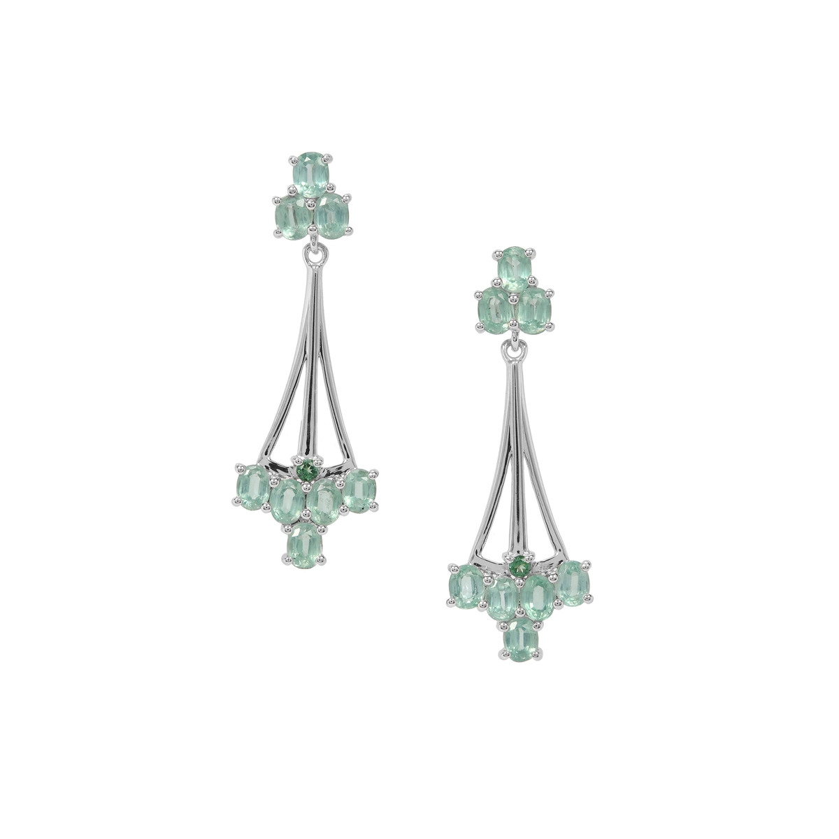 Odisha Kyanite & Green Topaz Sterling Silver Earrings ATGW 3.74cts ...