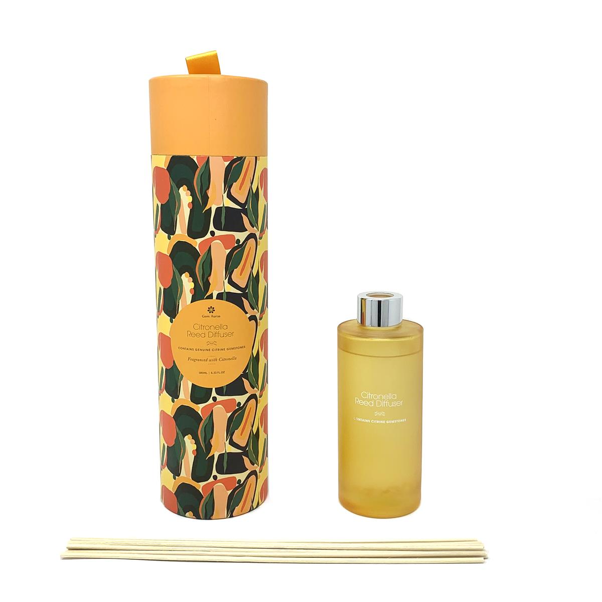 Gem Auras Citronella Reed Diffuser - Citrine Gemstones ATGW 30cts ...