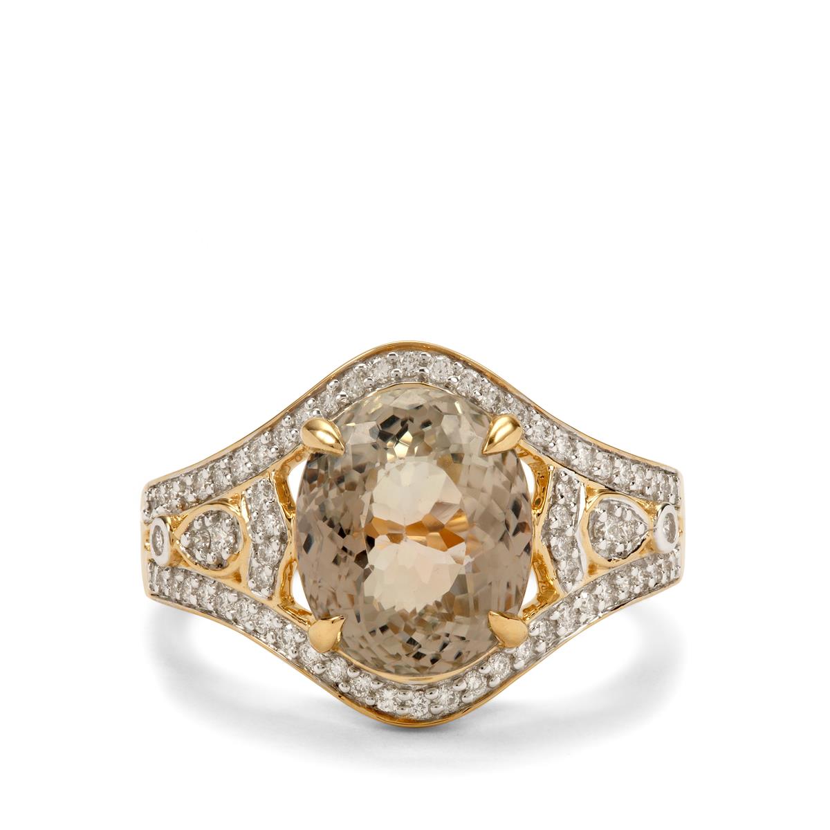 Congo Imperial Tourmaline Ring with Diamond in 18K Gold 5.73cts | Gemporia