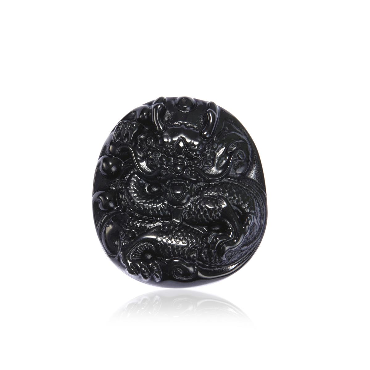 Black Obsidian Carved Dragon Loose Stone 186.50cts | GemCollector