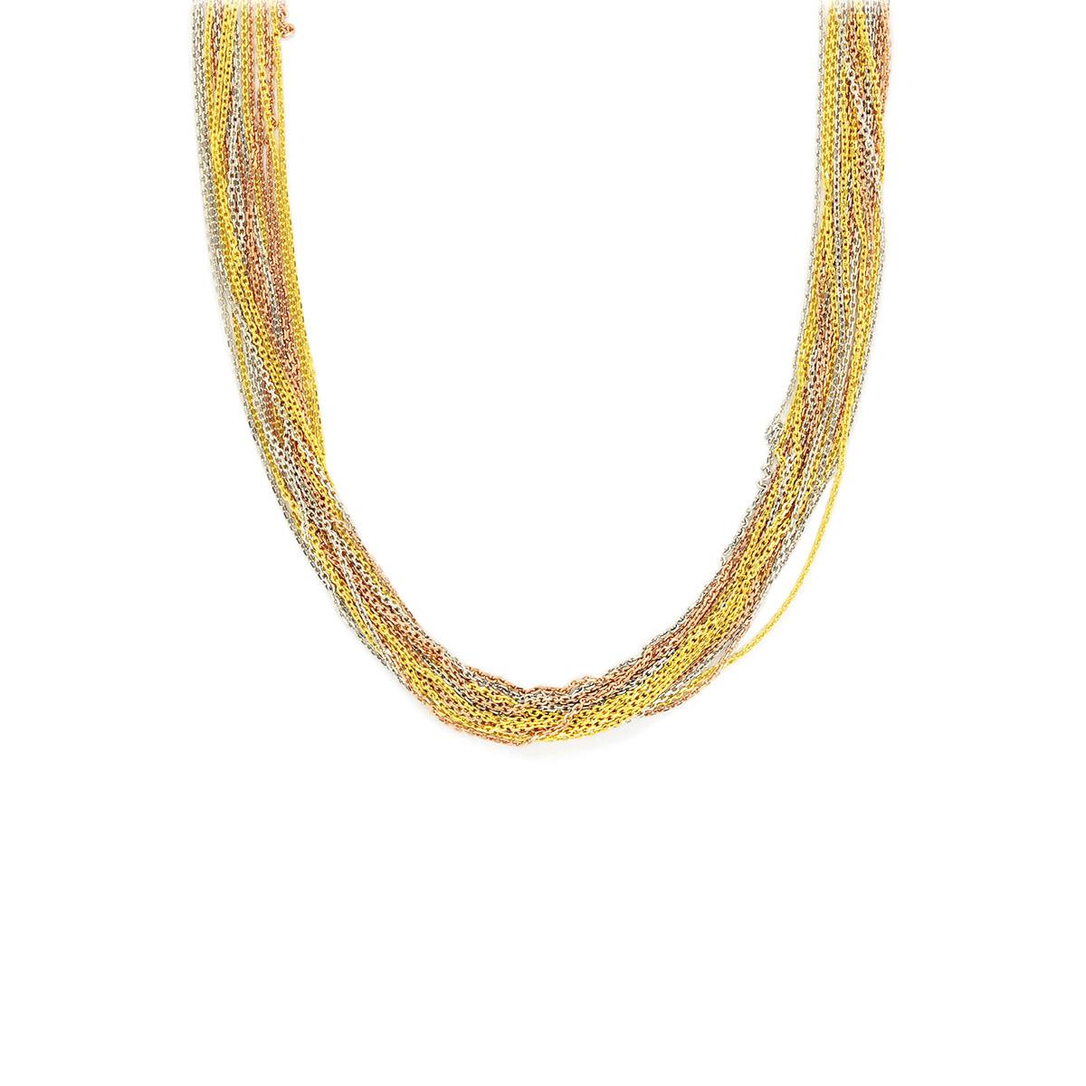 18 Three Tone Gold Plated Sterling Silver Forzentina Bunch Chain | Gemporia