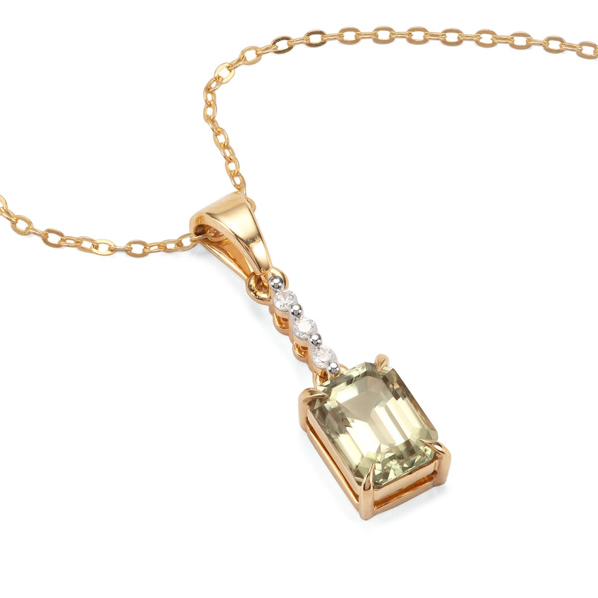 Csarite® Pendant with White Zircon in 9K Gold 1.80cts | Gemporia