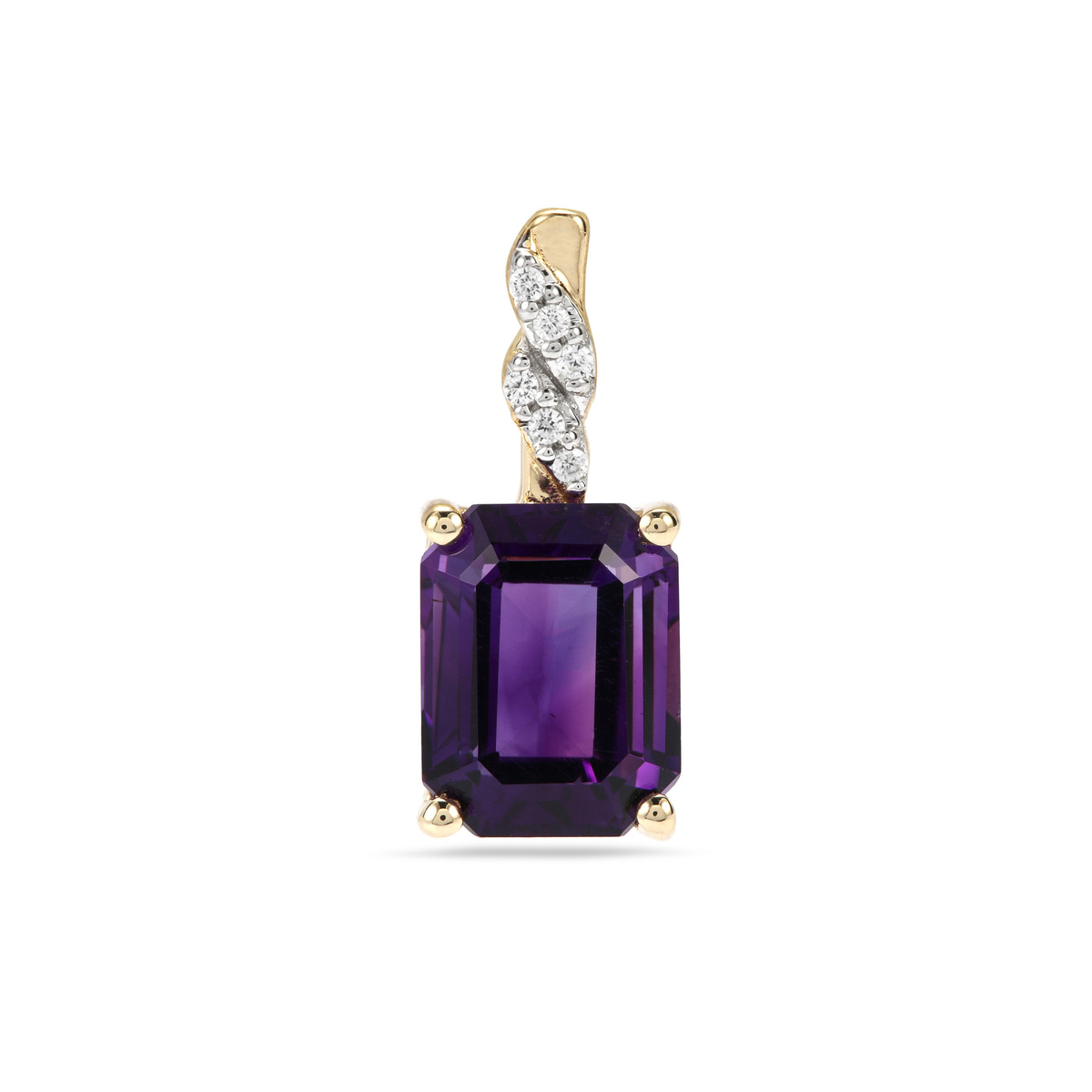 Moroccan Amethyst Pendant with White Zircon in 9K Gold 2.35cts | Gemporia
