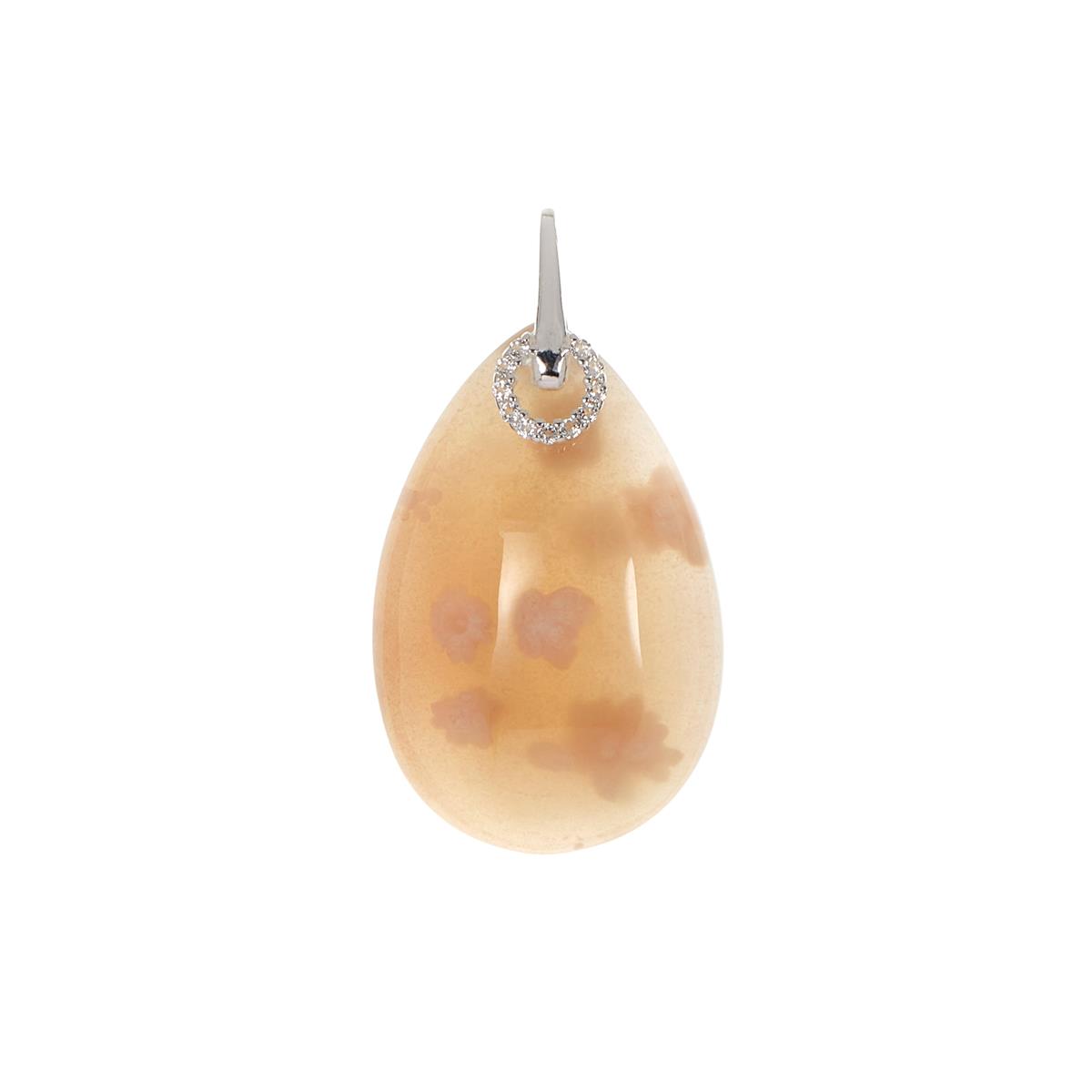 Sakura Agate & Topaz Sterling Silver Pendant ATGW 52.57cts | Gemporia