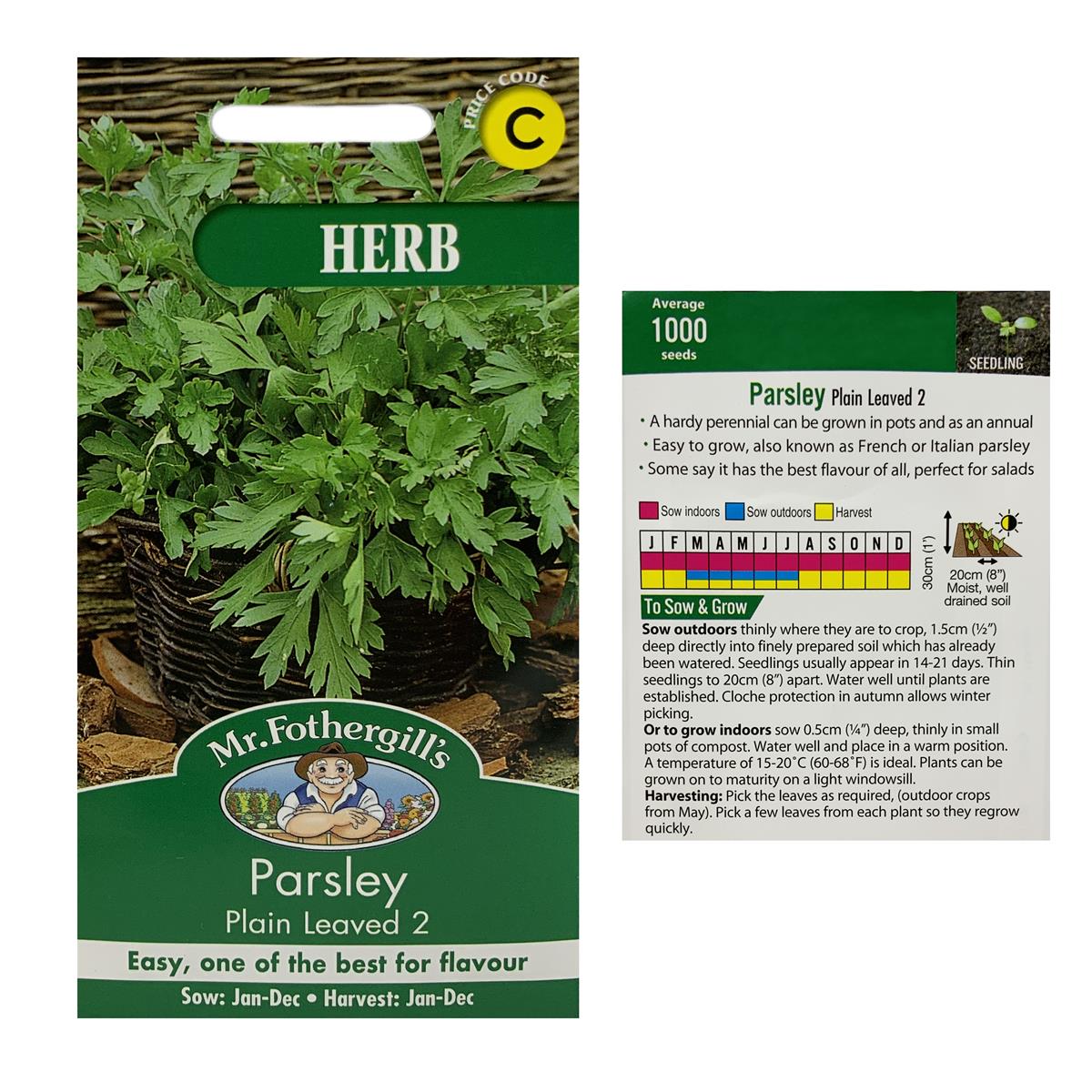 Parsley Plain Leaved 2 Seeds (Av 1000 Seeds) | Gemporia