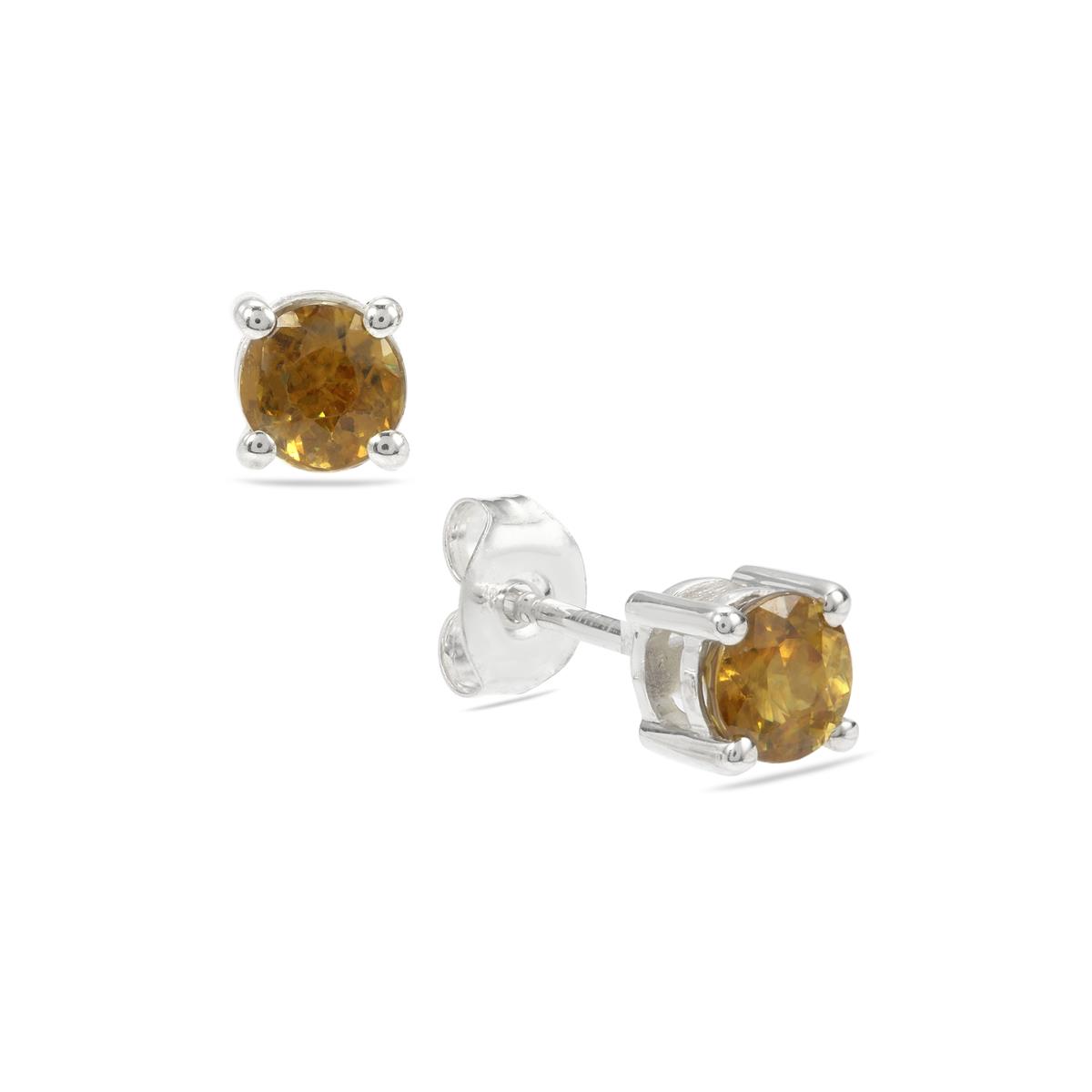Morafeno Sphene Earrings in Sterling Silver 1ct | Gemporia