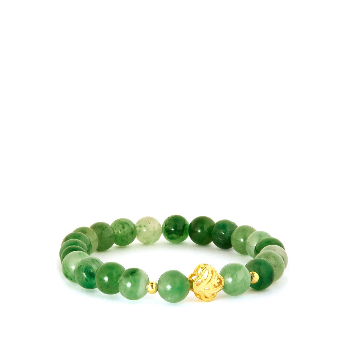 Type A Dulong Jadeite Bracelet in Gold Tone Sterling Silver 80cts ...