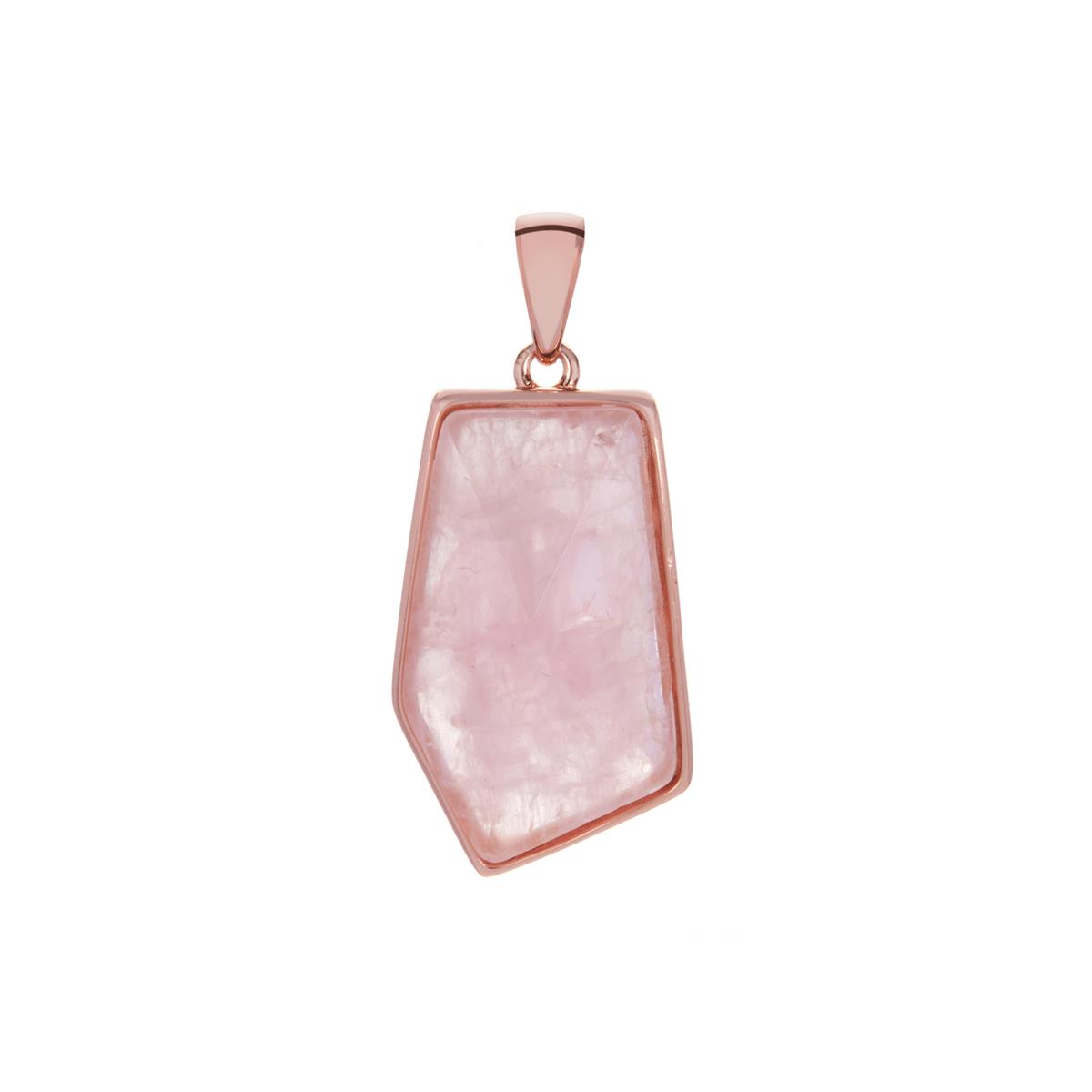 Rose Quartz Pendant in Rose Tone Sterling Silver 10.50cts | Gemporia