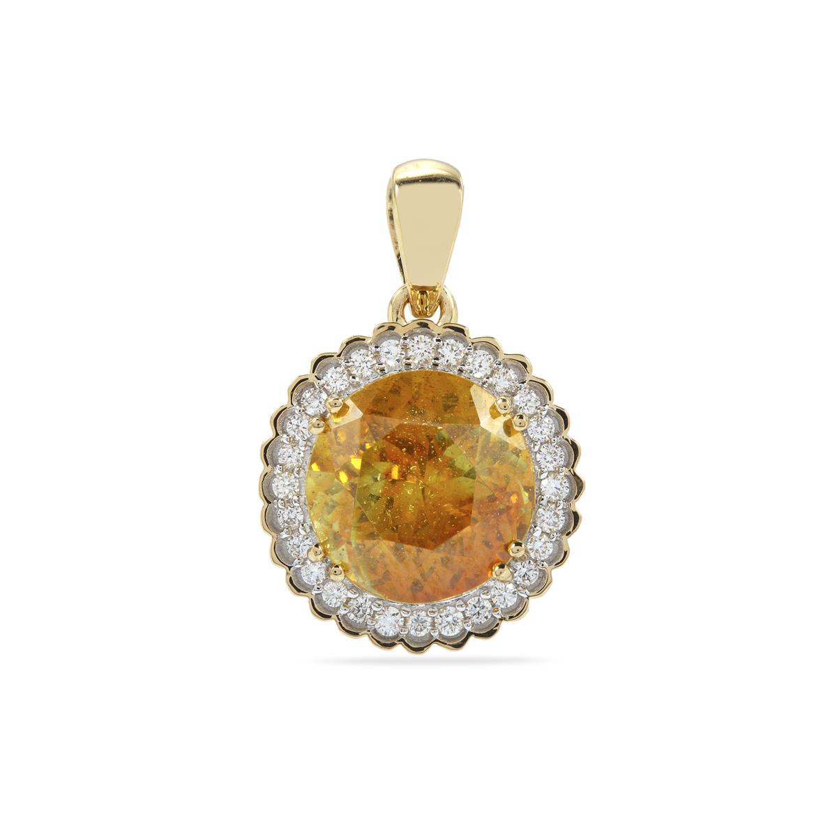 Sphalerite Pendant with Diamond in 18K Gold 6.50cts | Gemporia