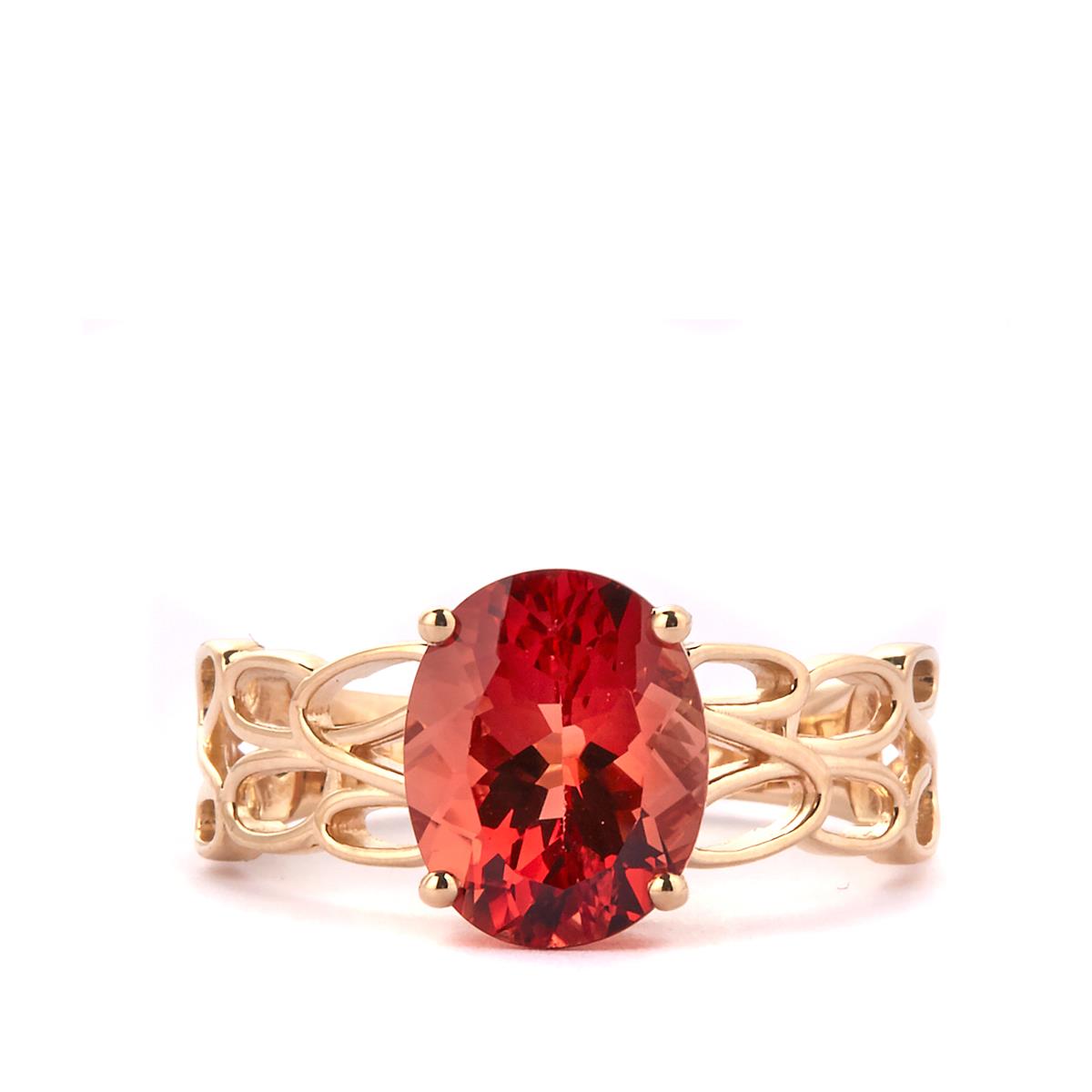 Mongolian Red Andesine Ring in 9K Gold 2.45cts | Gemporia